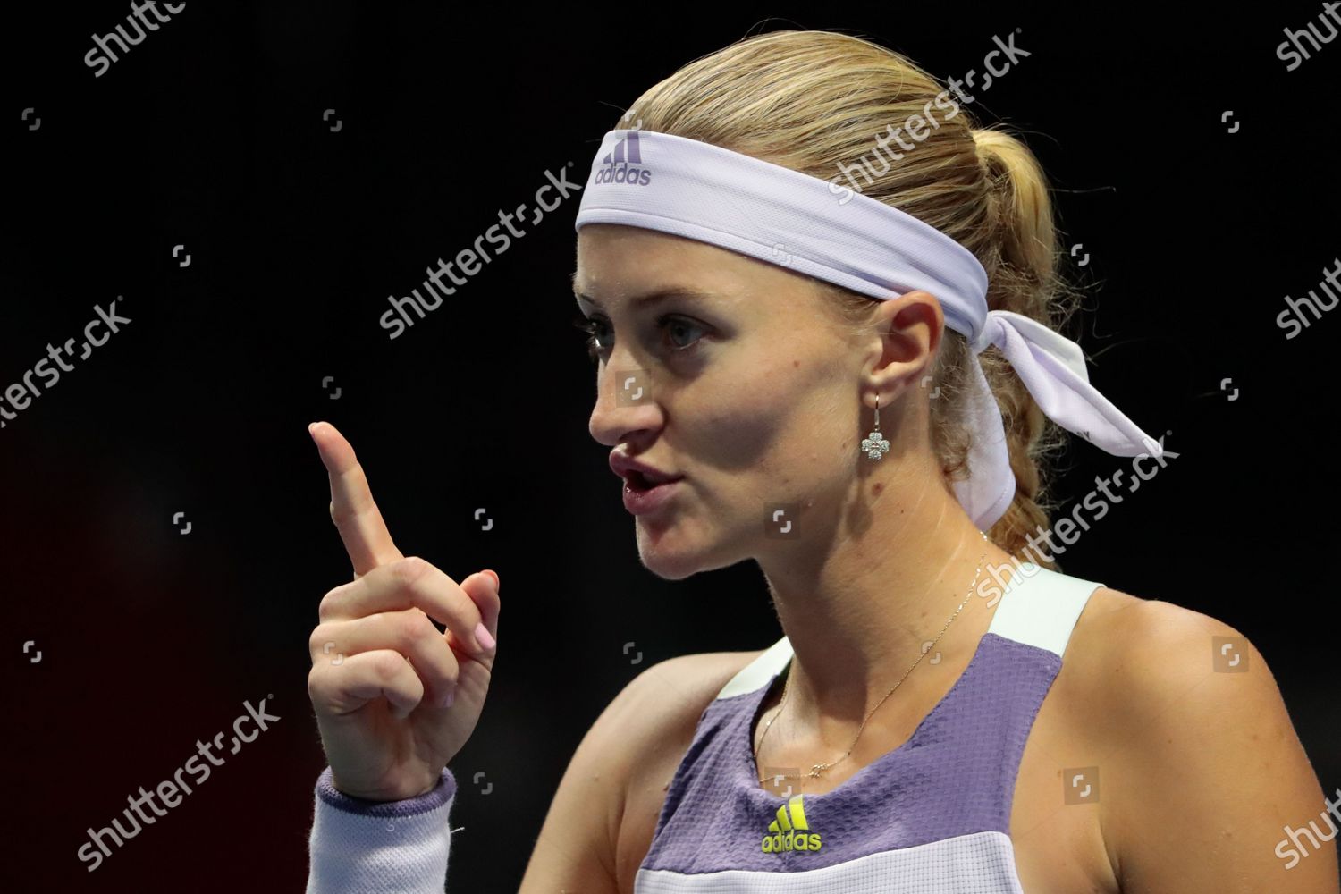 Kristina Mladenovic During Wta Tennis Tournament Editorial Stock Photo ...