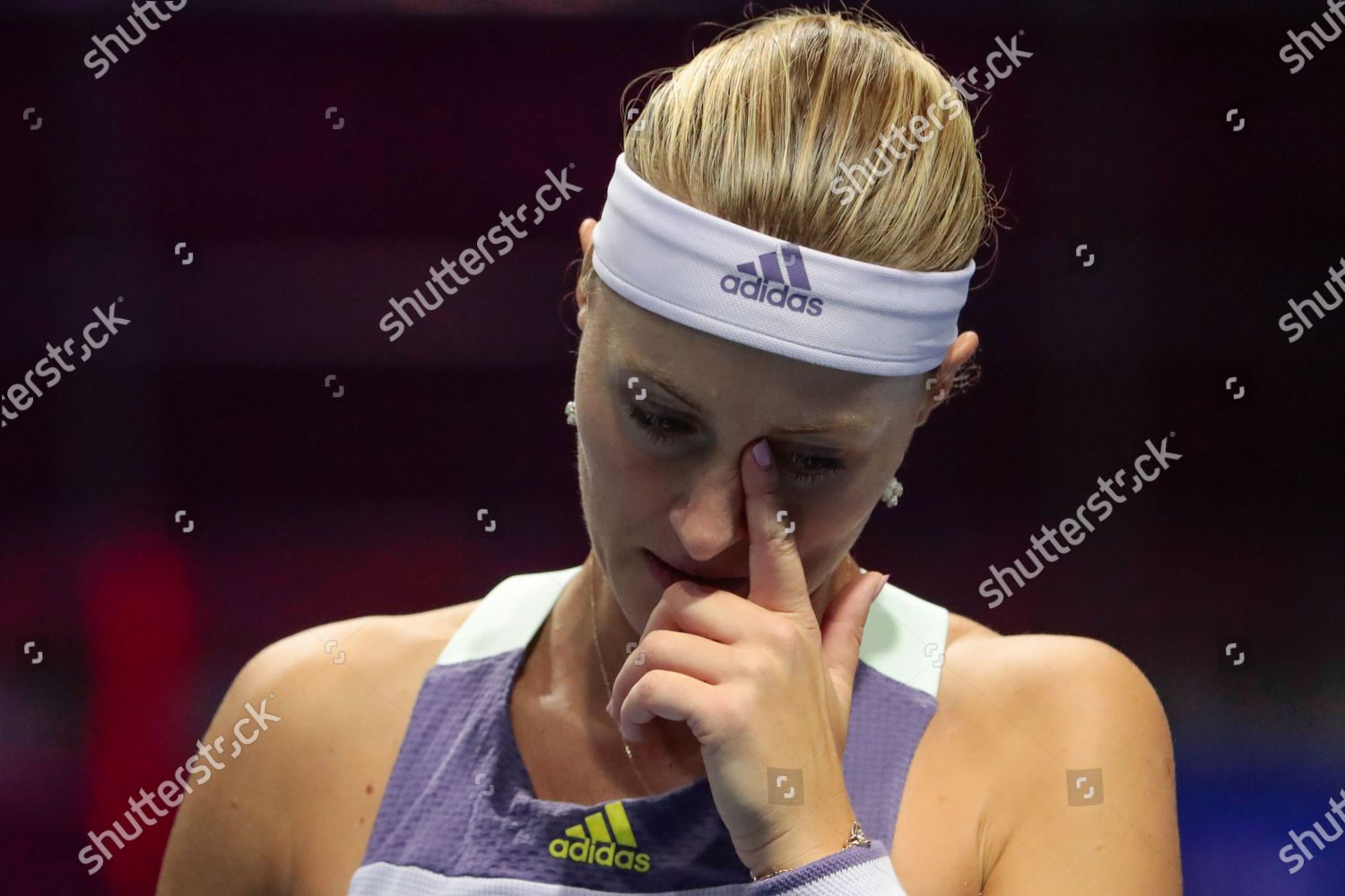 Kristina Mladenovic During Wta Tennis Tournament Editorial Stock Photo ...