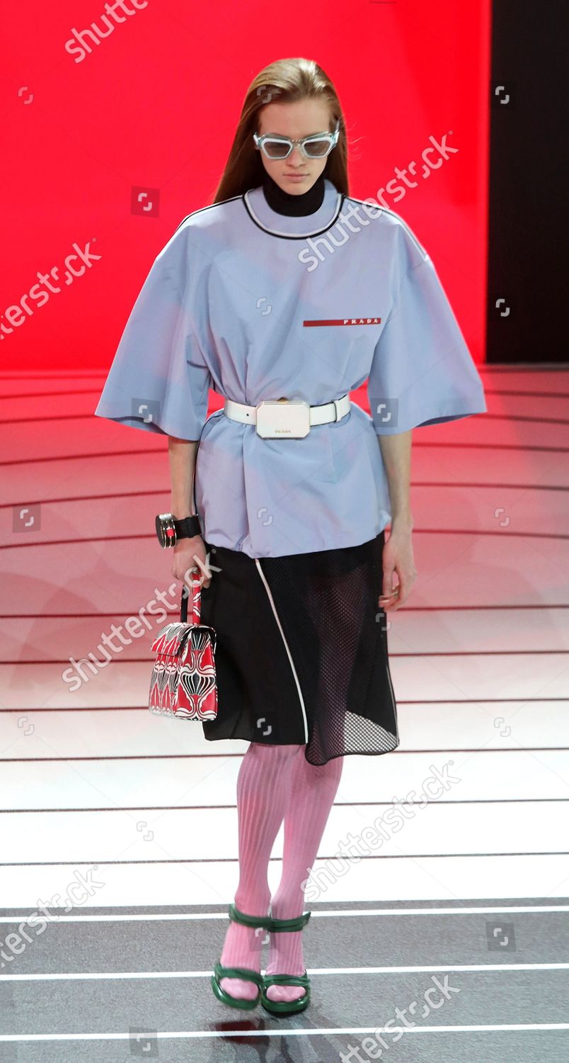Model Presents Creation By Prada During Editorial Stock Photo - Stock ...