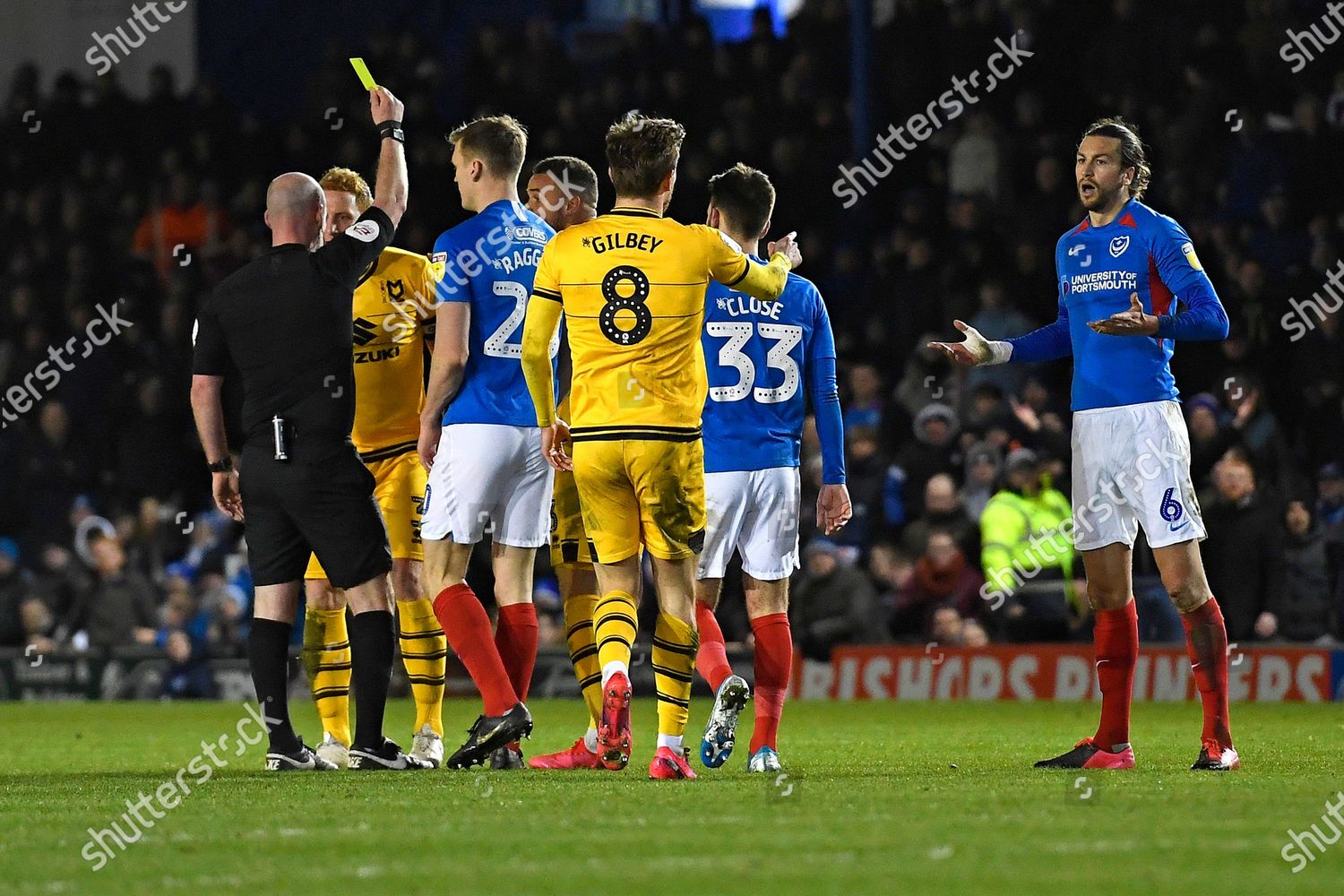 Referee Kevin Johnson Gives Yellow Card Editorial Stock Photo - Stock ...