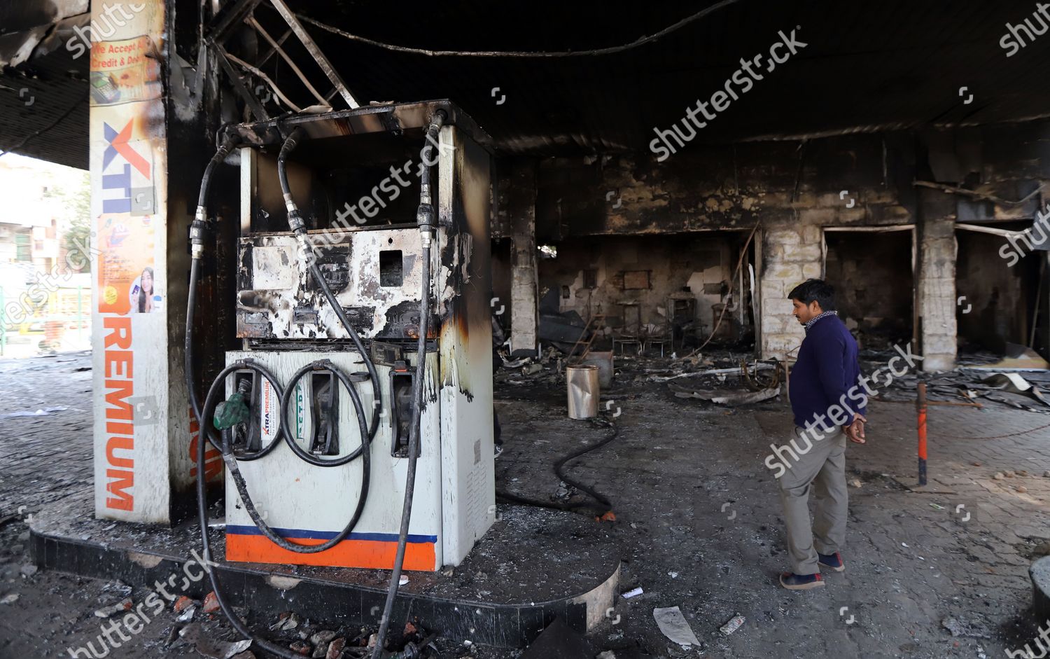 Burnt Petrol Pump Station Following Clashes Editorial Stock Photo ...