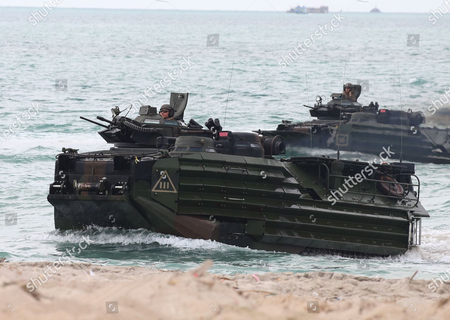 Us Amphibious Assault Vehicles Aav Take Editorial Stock Photo - Stock ...