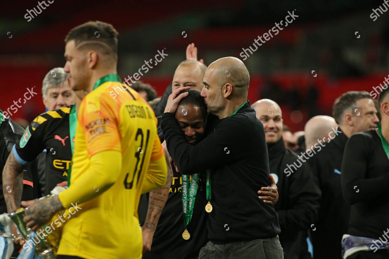 Pep Guardiola Kisses Raheem Sterling Manchester Editorial Stock Photo ... Pep Guardiola Kisses Raheem Sterling Manchester Editorial Stock Photo ...