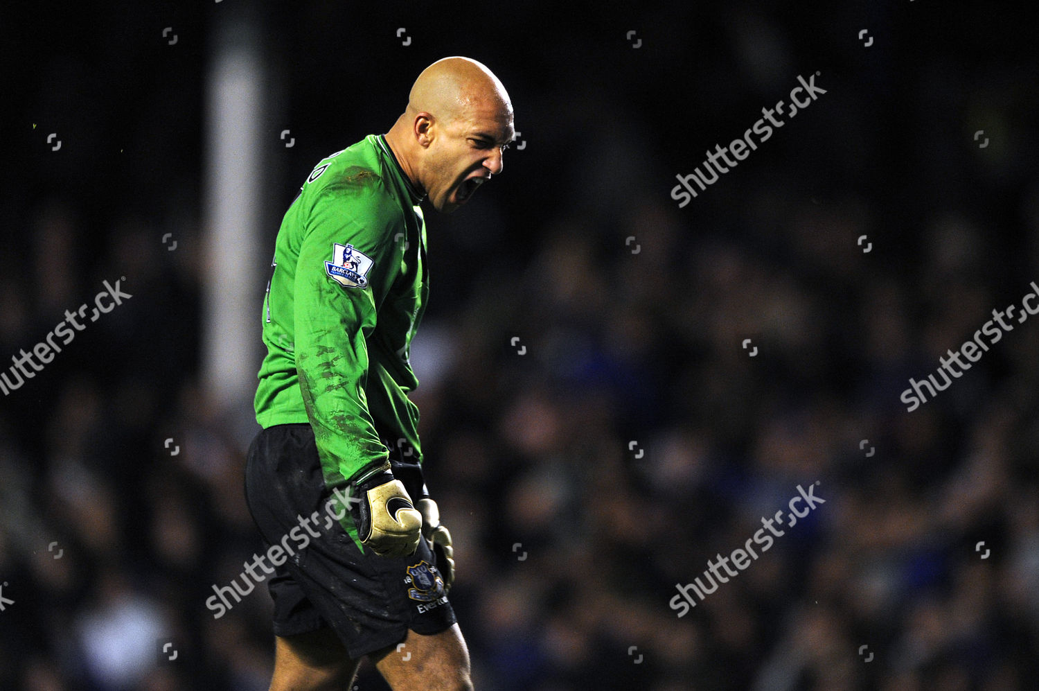 Tim Howard Everton Celebrates Saving Penalty Editorial Stock Photo ...