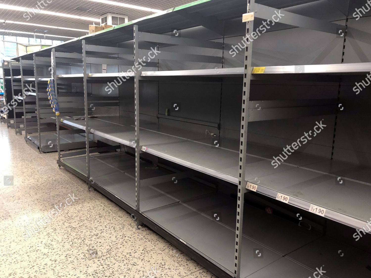 Empty Bare Shelves Pictured Asda Supermaket Editorial Stock Photo ...