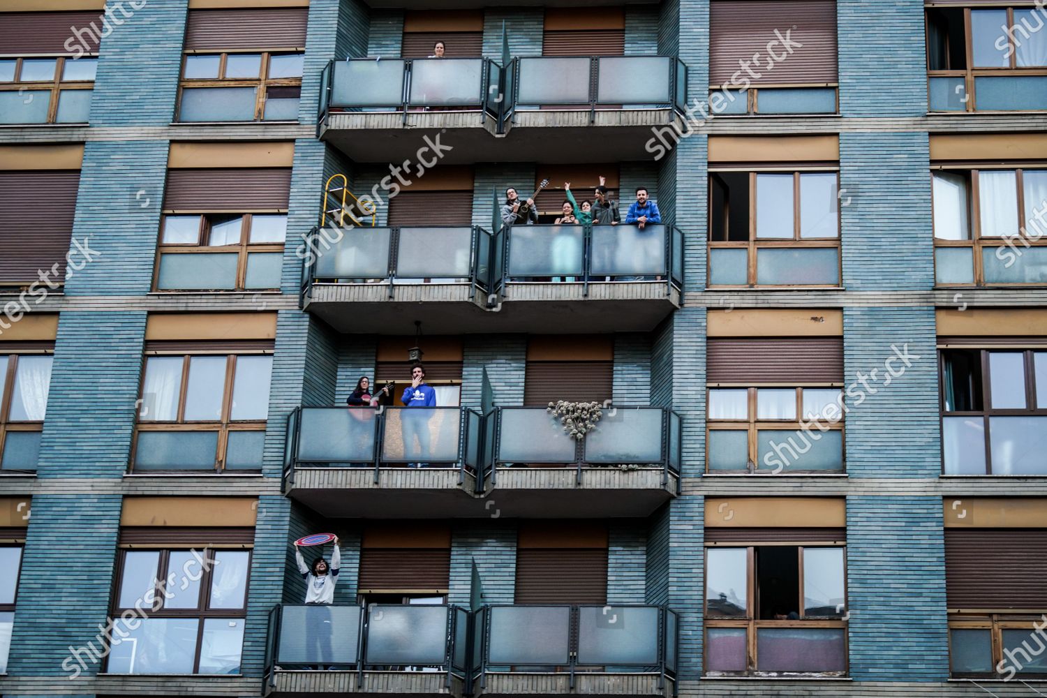 Musicians Play Simultaneously Their Windows Balconies Editorial Stock ...