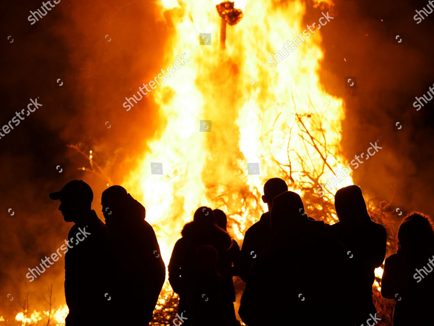 Bulgarians Attend Play Around Ritual Bonfire Editorial Stock Photo ...