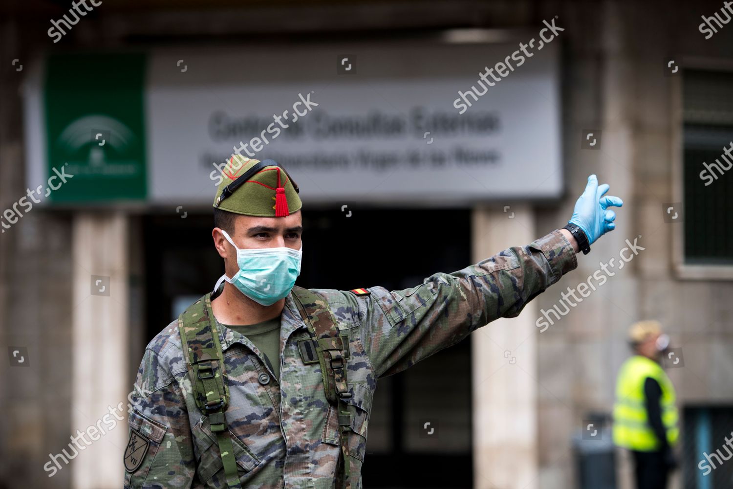 Spanish Army Legionnaire Wearing Face Mask Editorial Stock Photo ...