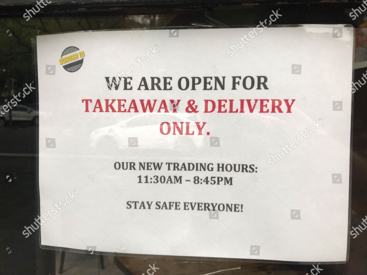 Open Takeaway Delivery Only Sign Burger Editorial Stock Photo - Stock ...