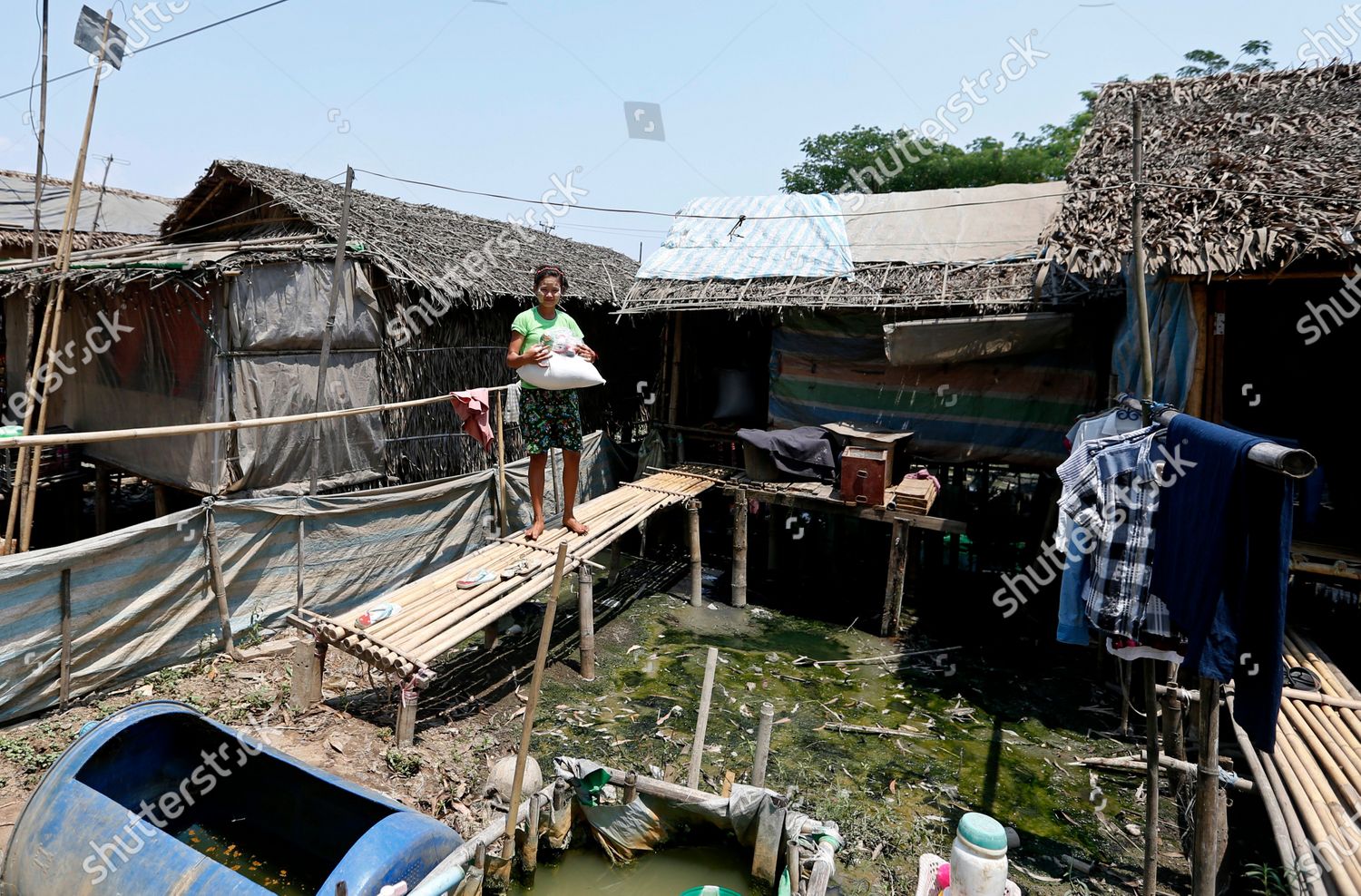 Girl Slum Area Receive Food Which Editorial Stock Photo - Stock Image ...