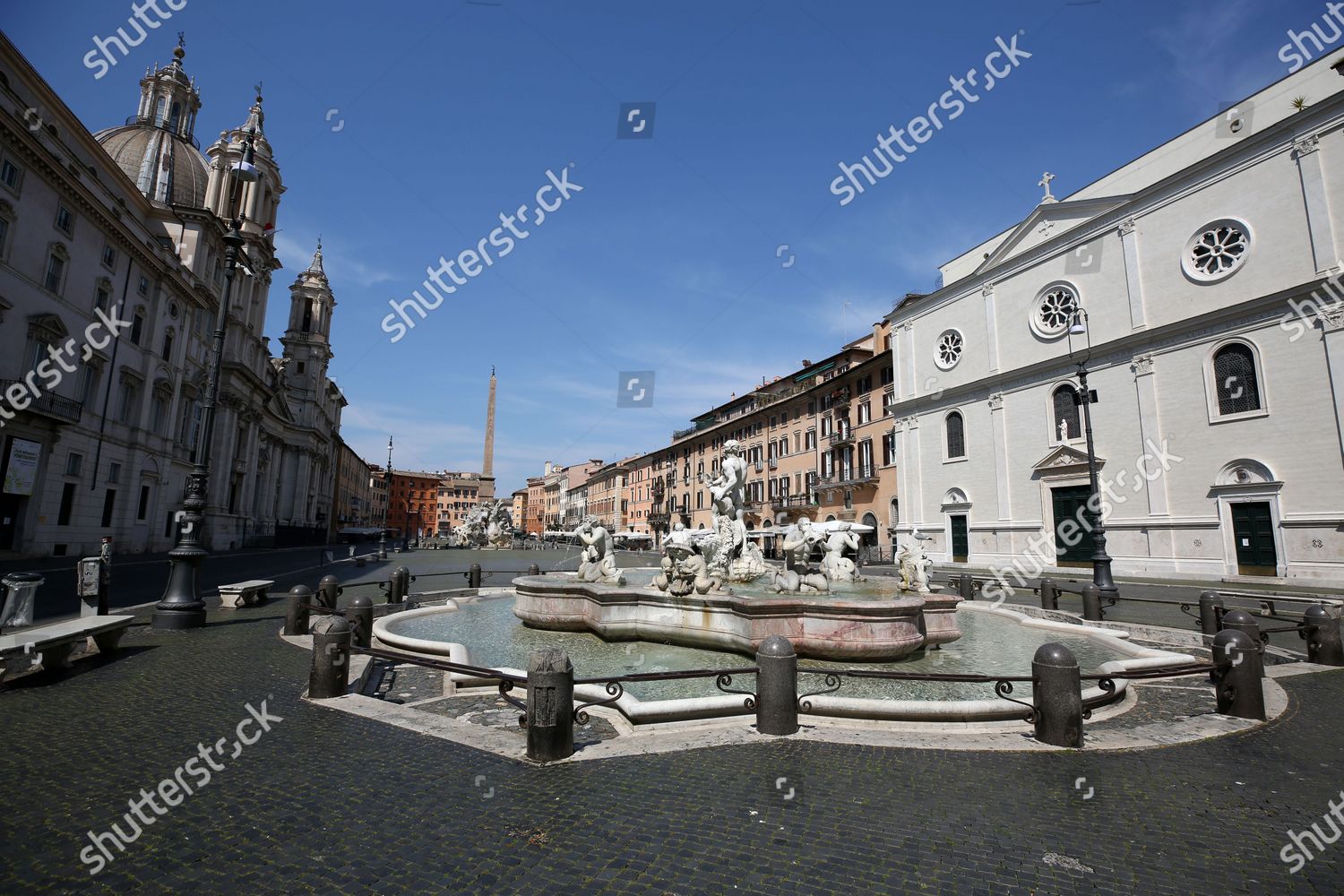 View Empty Piazza Navona Rome End Editorial Stock Photo - Stock Image ...