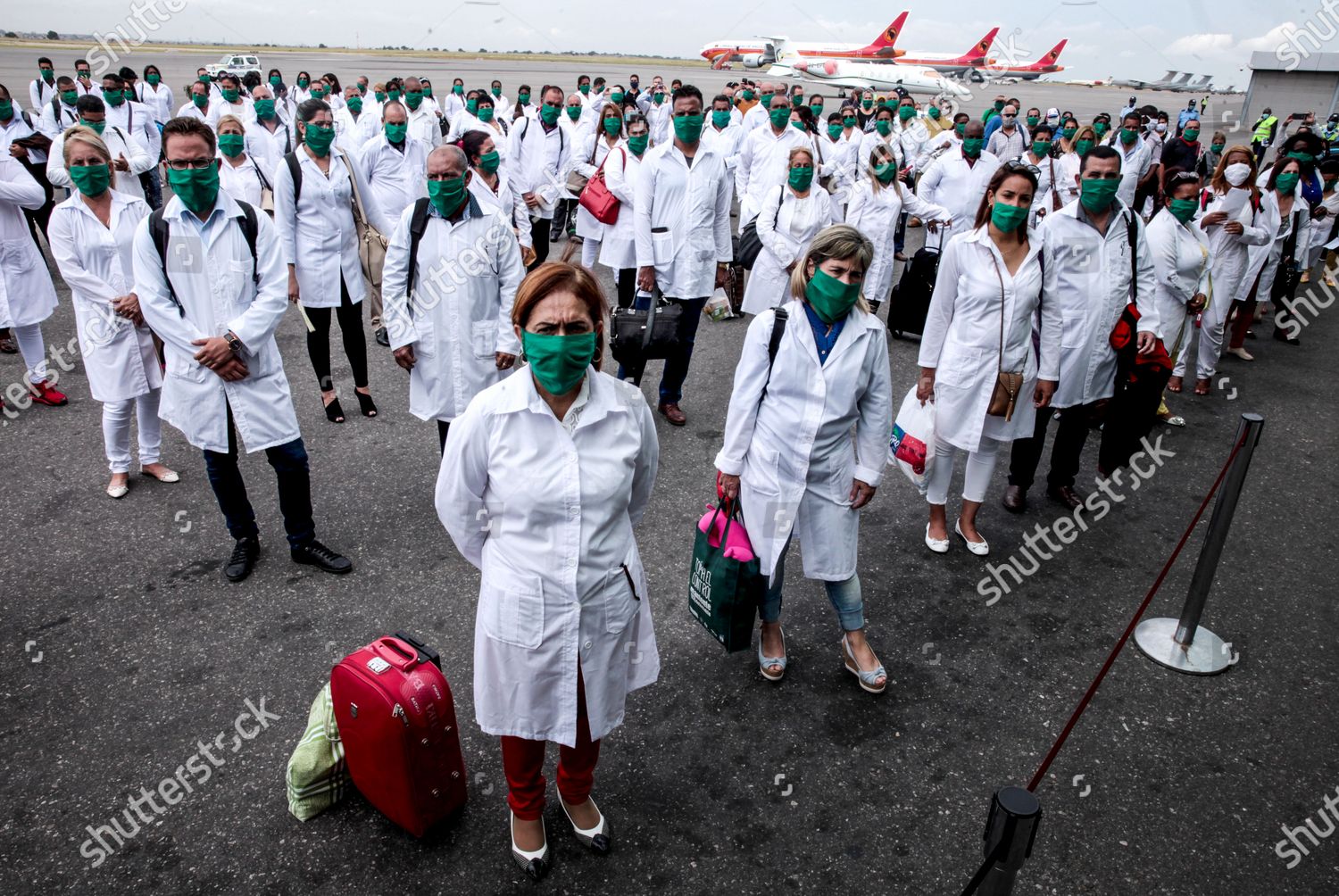 Delegation Cuban Doctors Wearing Face Masks Editorial Stock Photo ...
