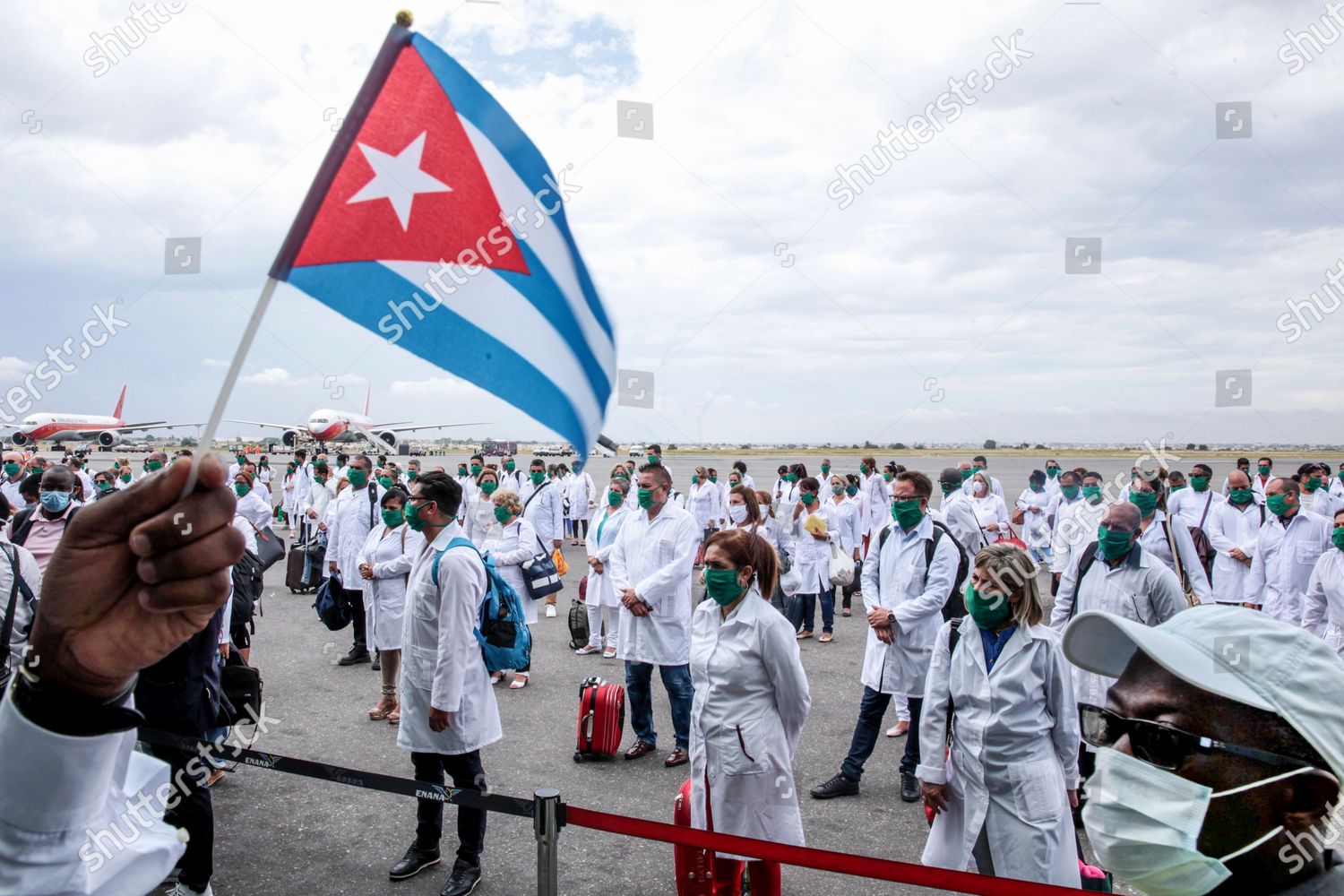 Delegation Cuban Doctors Wearing Face Masks Editorial Stock Photo ...