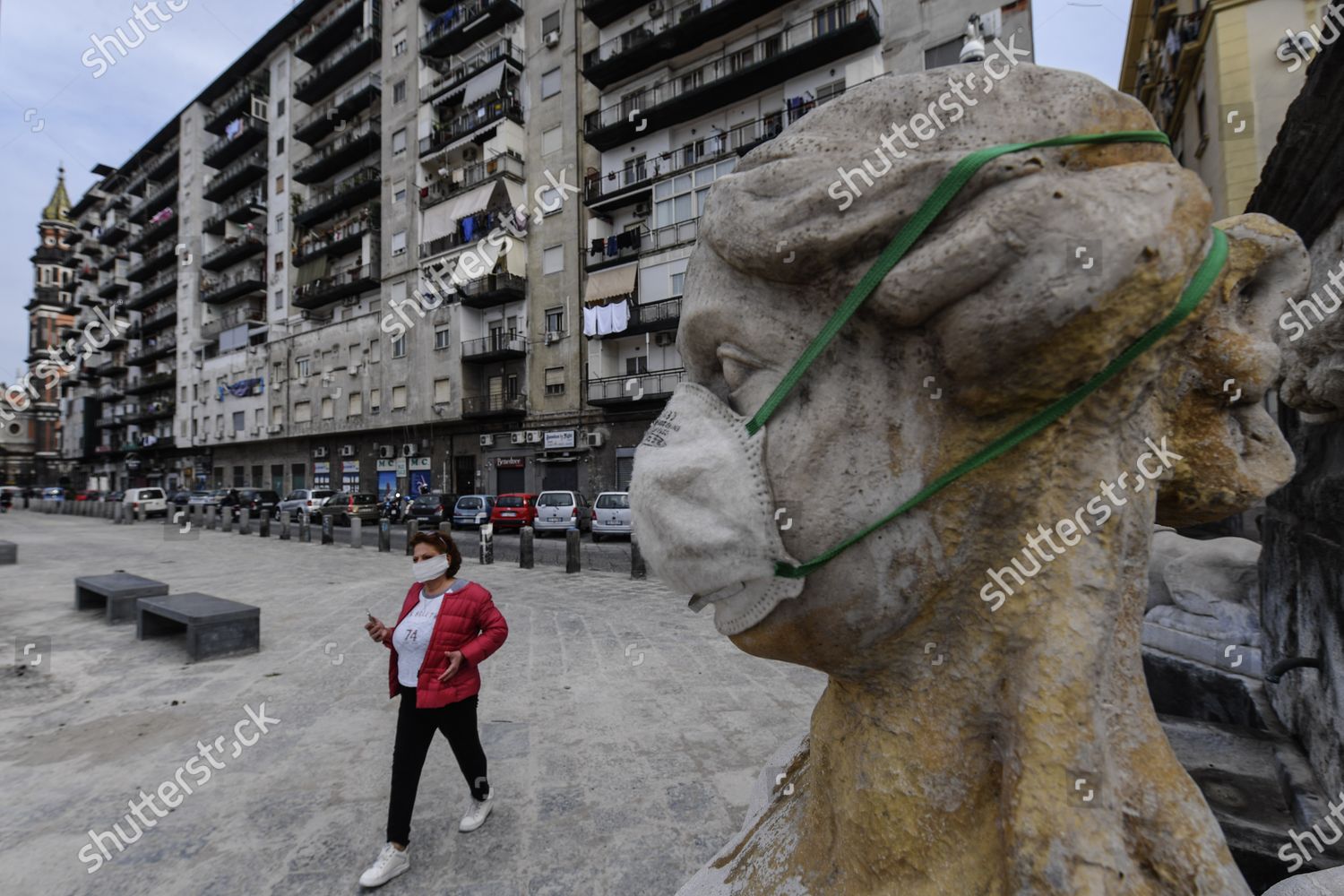 Protective Mask Placed On Statue Sphinx Editorial Stock Photo - Stock ...