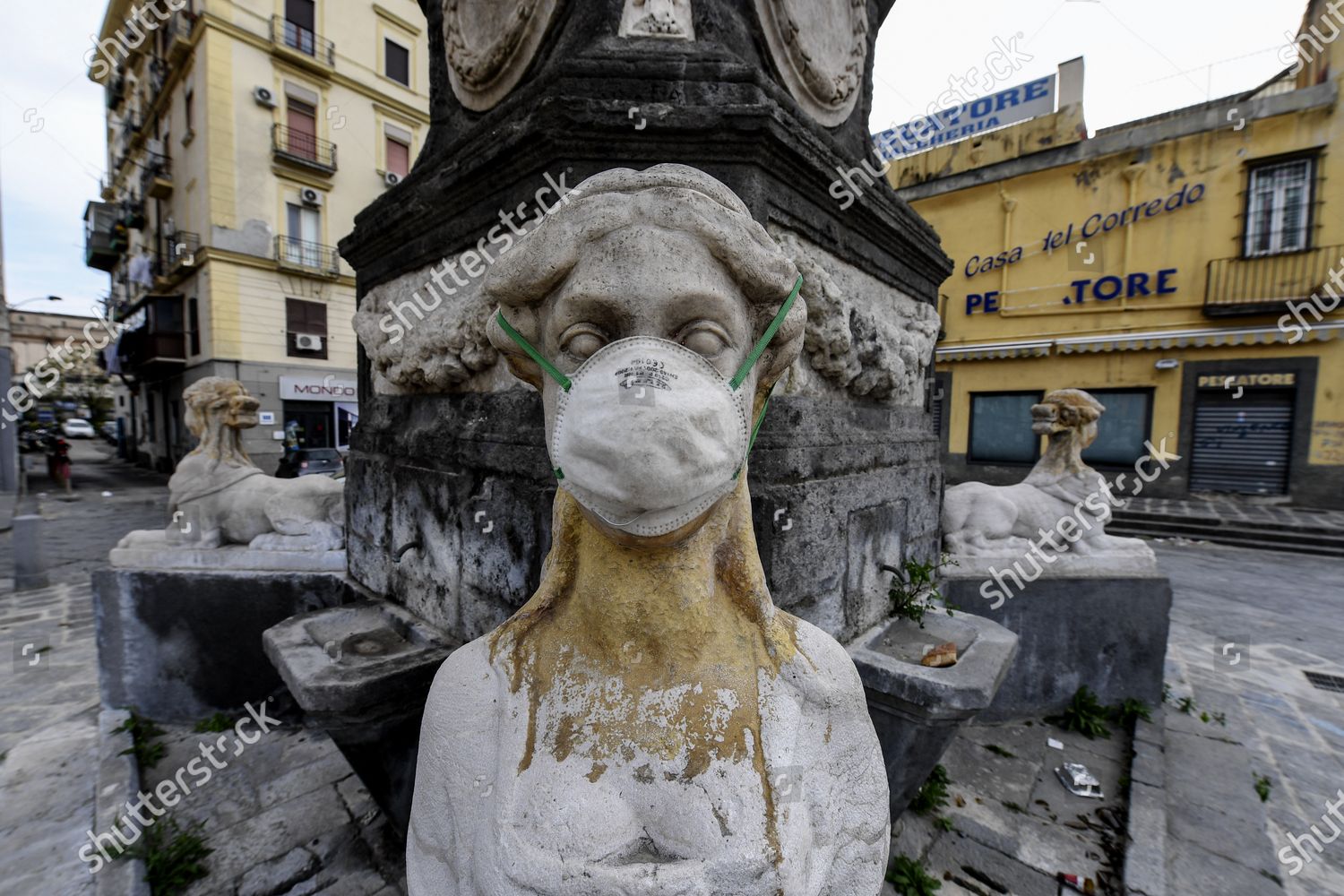 Protective Mask Placed On Statue Sphinx Editorial Stock Photo - Stock ...