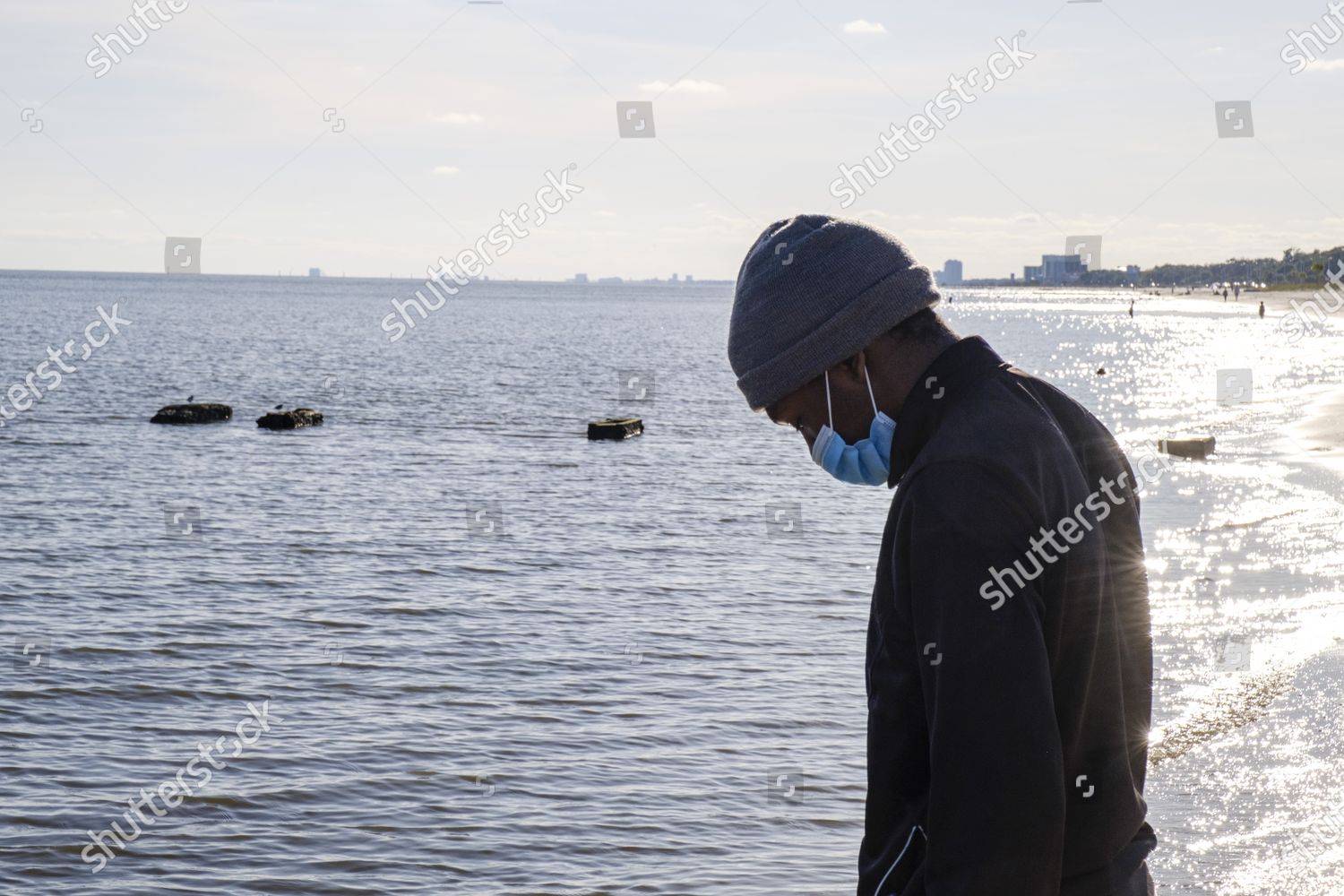 Dontrel Smith Walks Public Beach While Editorial Stock Photo - Stock ...