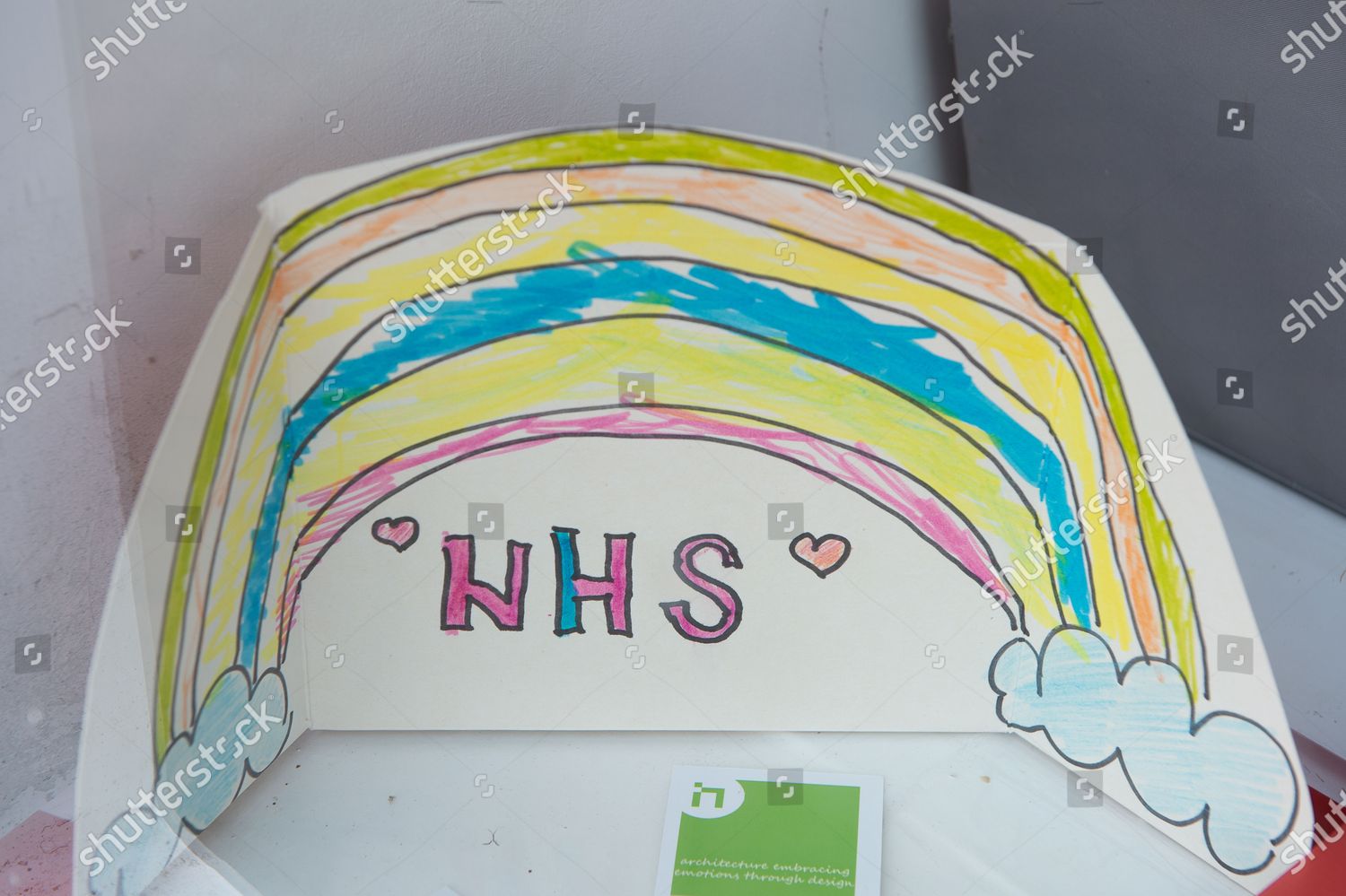 Colourful Nhs Rainbow Office Window During Editorial Stock Photo ...