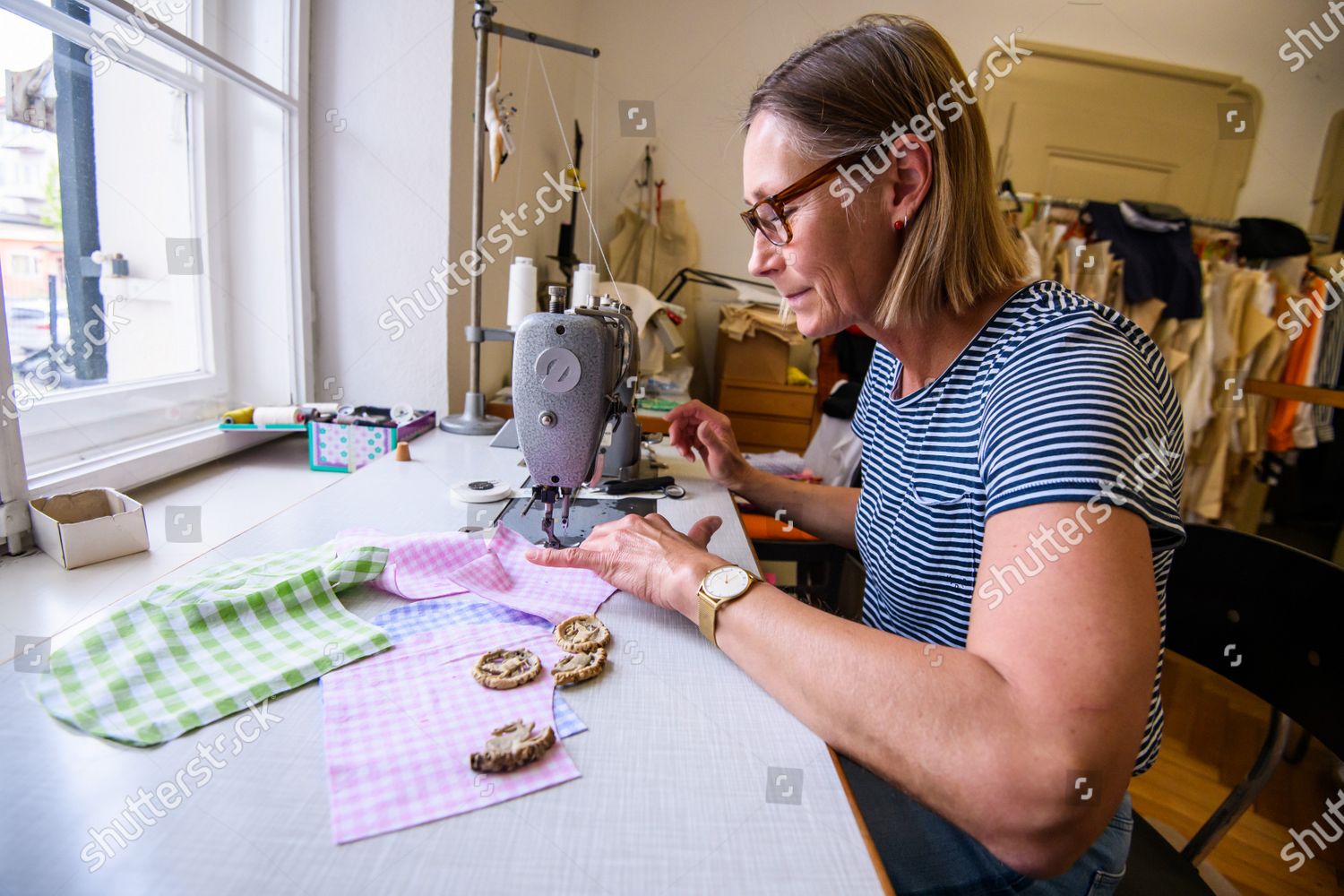 Christine Makes Face Masks Her Tailor Editorial Stock Photo - Stock ...