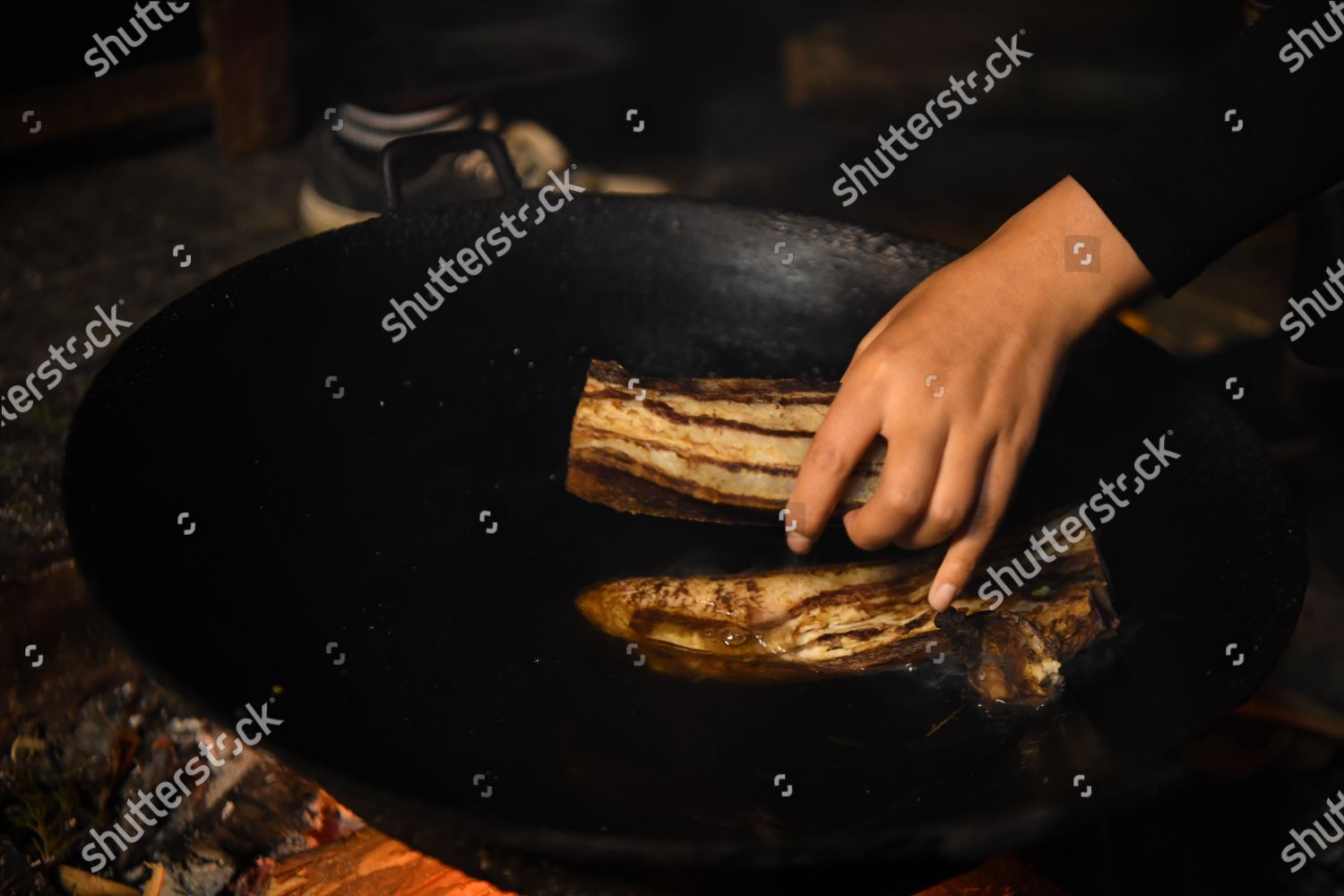 Shi Linjiao Boils Preserved Meat During Editorial Stock Photo - Stock ...