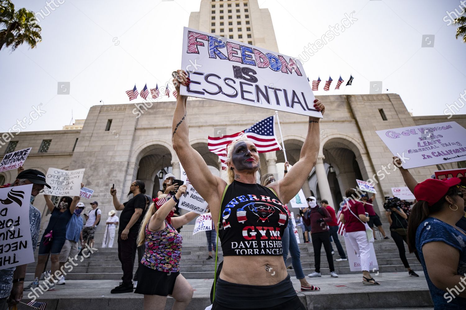 People Protest During Reopen California Demonstration Editorial Stock ...