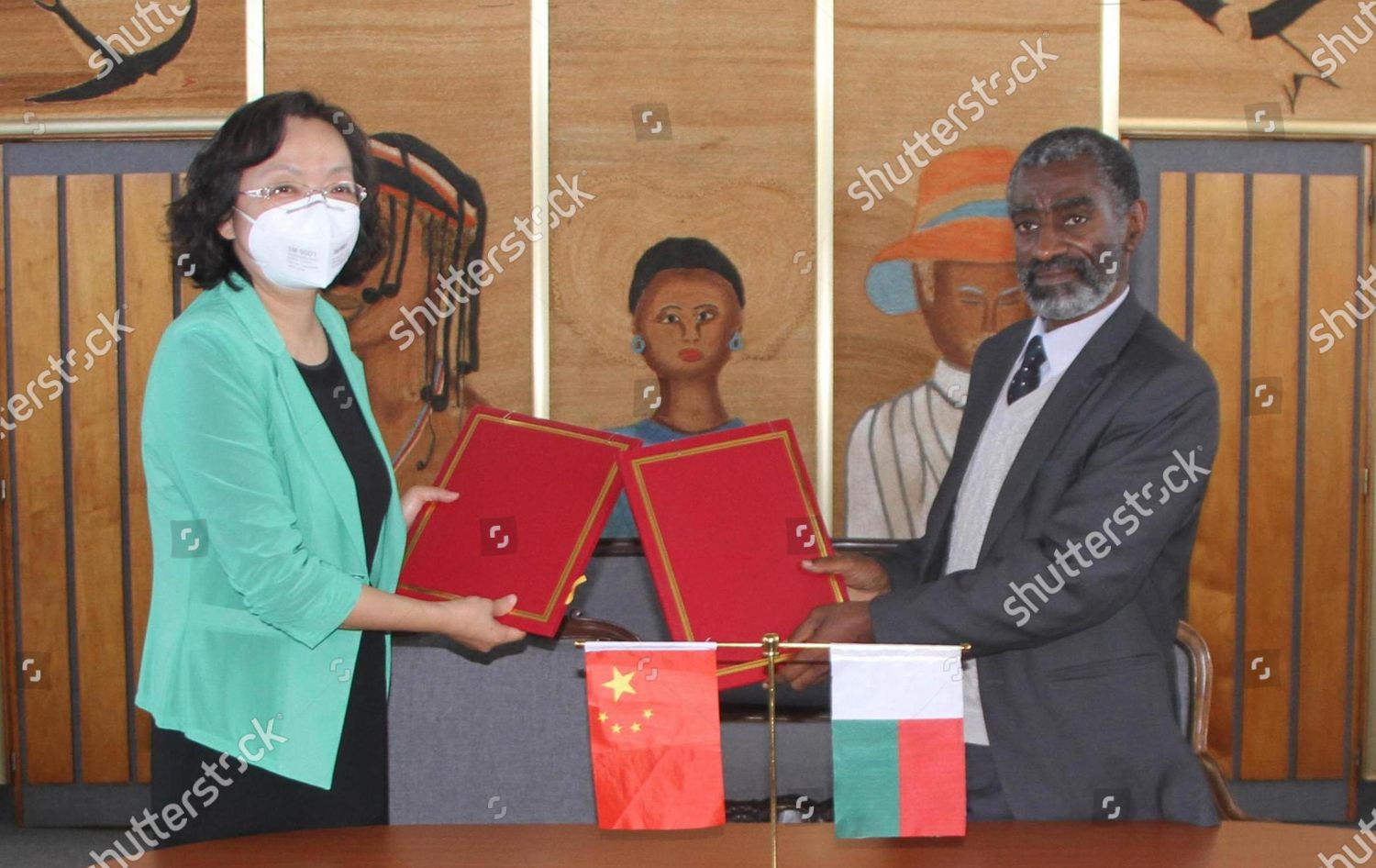 Chinese Ambassador Madagascar Yang Xiaorong L Editorial Stock Photo ...