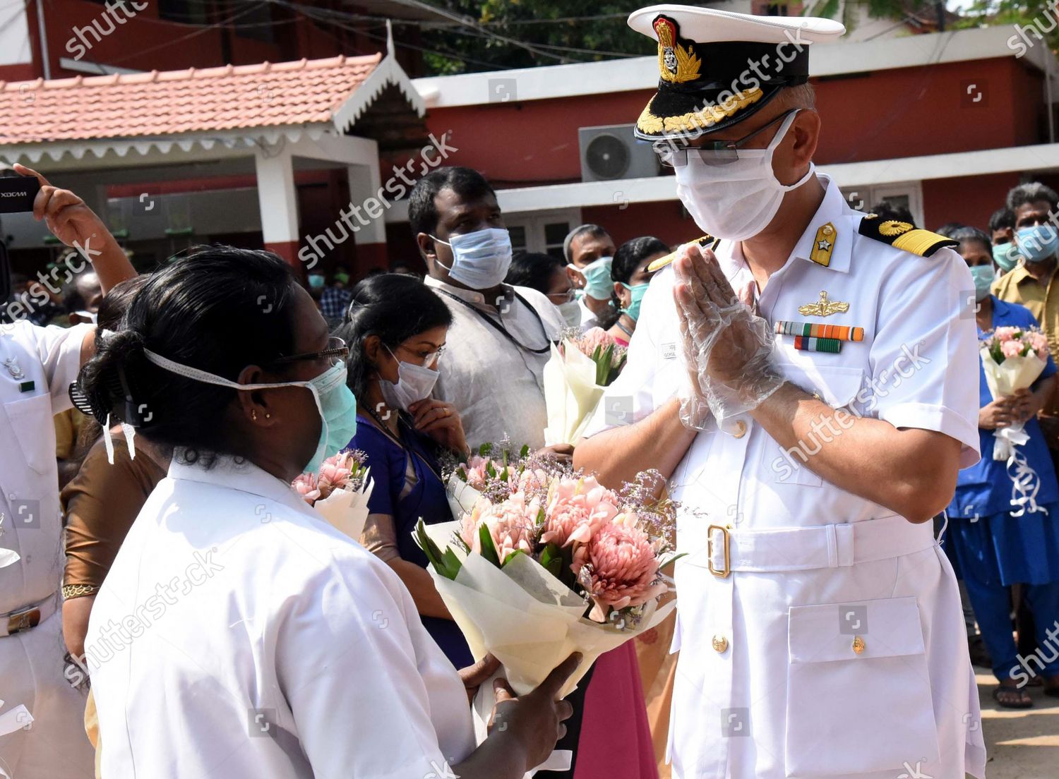 Indian Naval Officer Shows Respect Gratitude Editorial Stock Photo ...