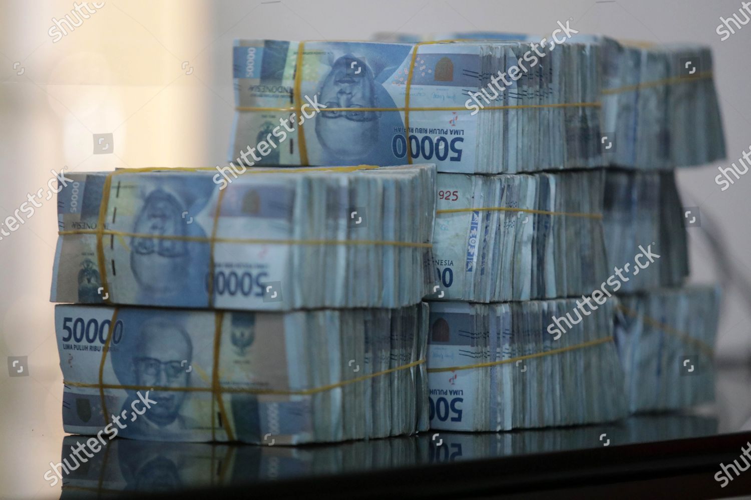 Banknotes Sit On Counter Bank Negara Editorial Stock Photo - Stock ...