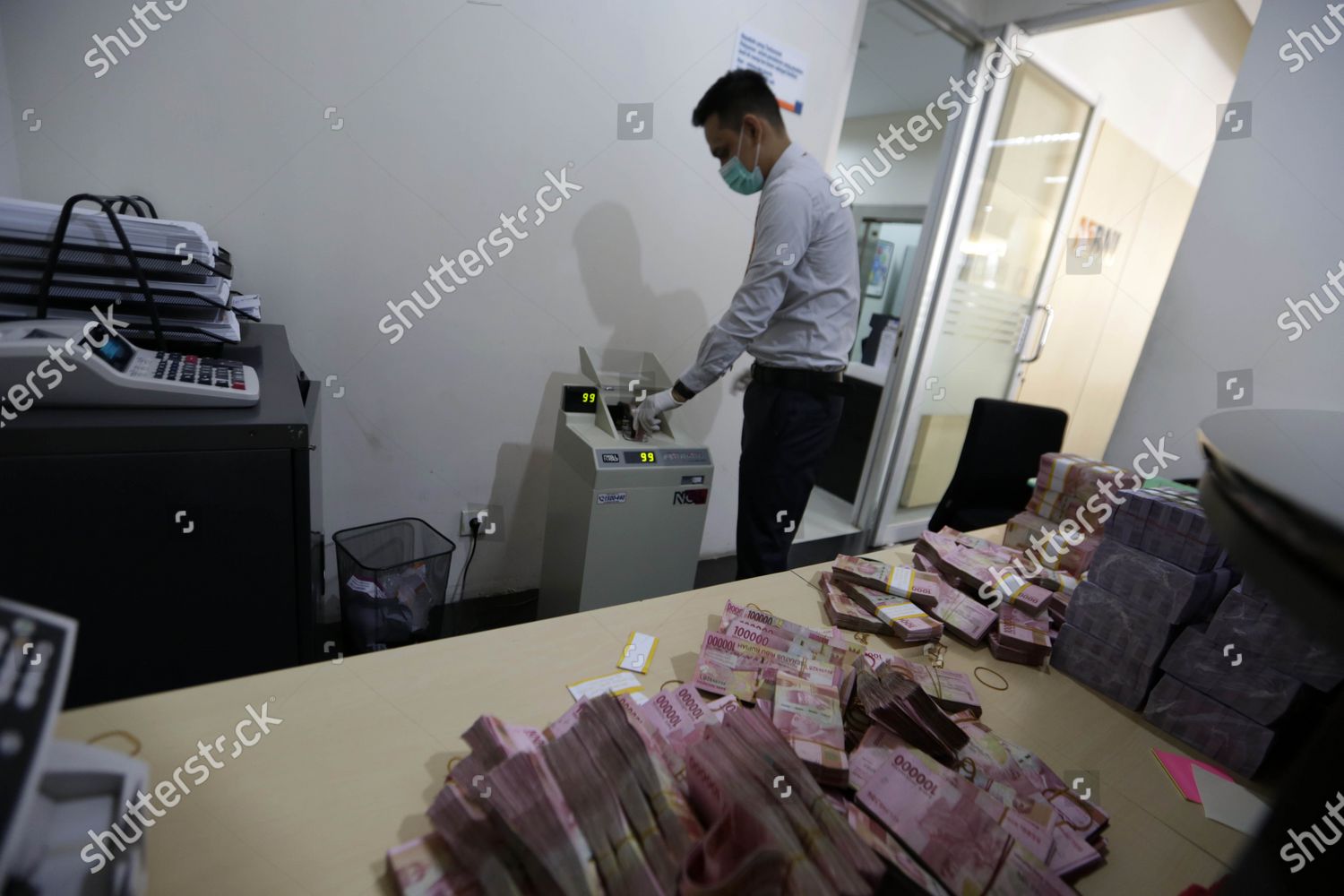 Bank Negara Indonesia Bni Teller Counts Editorial Stock Photo - Stock ...