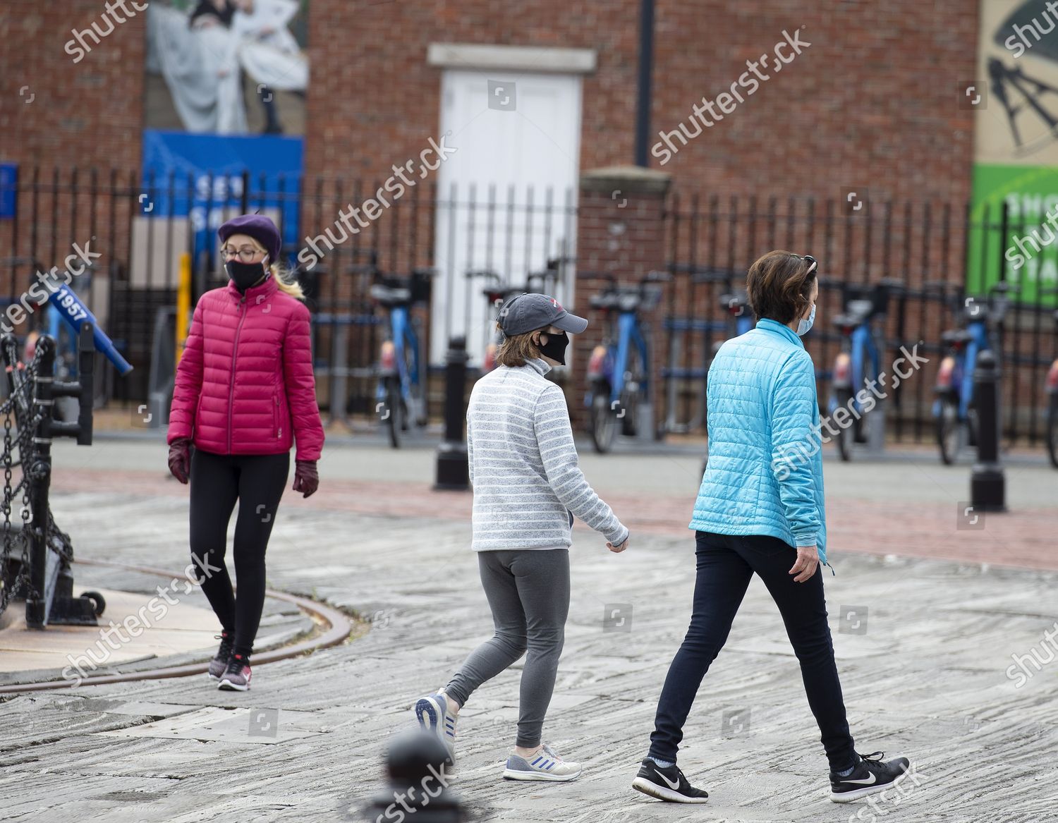 Pedestrians Wear Masks While Walking Area Editorial Stock Photo - Stock ...