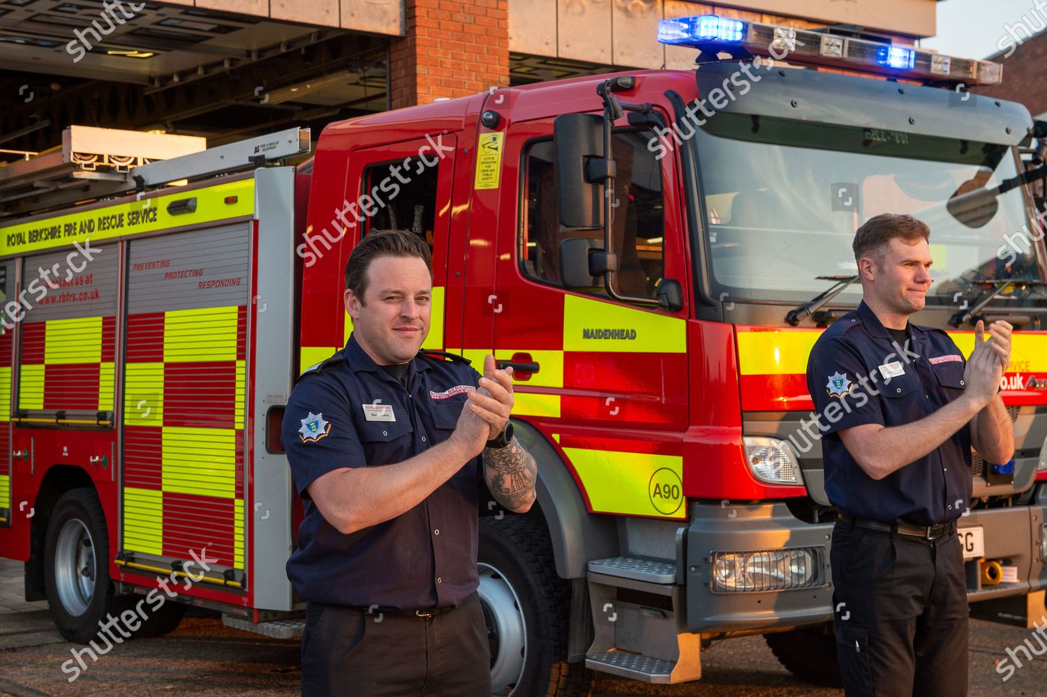 Firefighters Royal Berkshire Fire Rescue Service Editorial Stock Photo ...