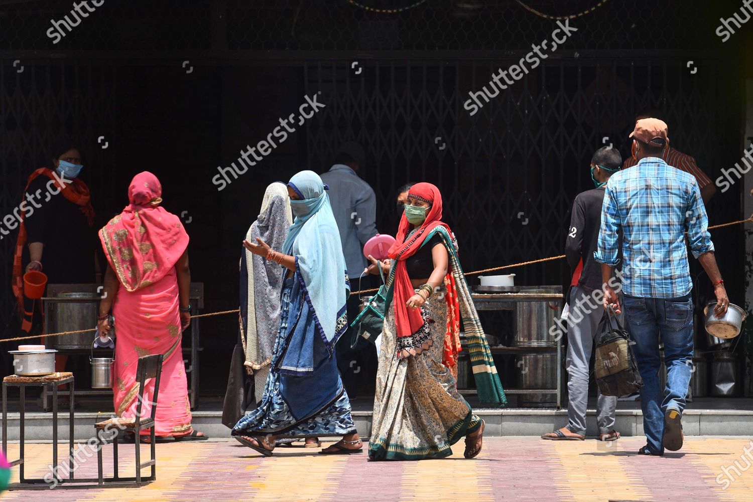People Standing Queue Get Ration Distributed Editorial Stock Photo ...