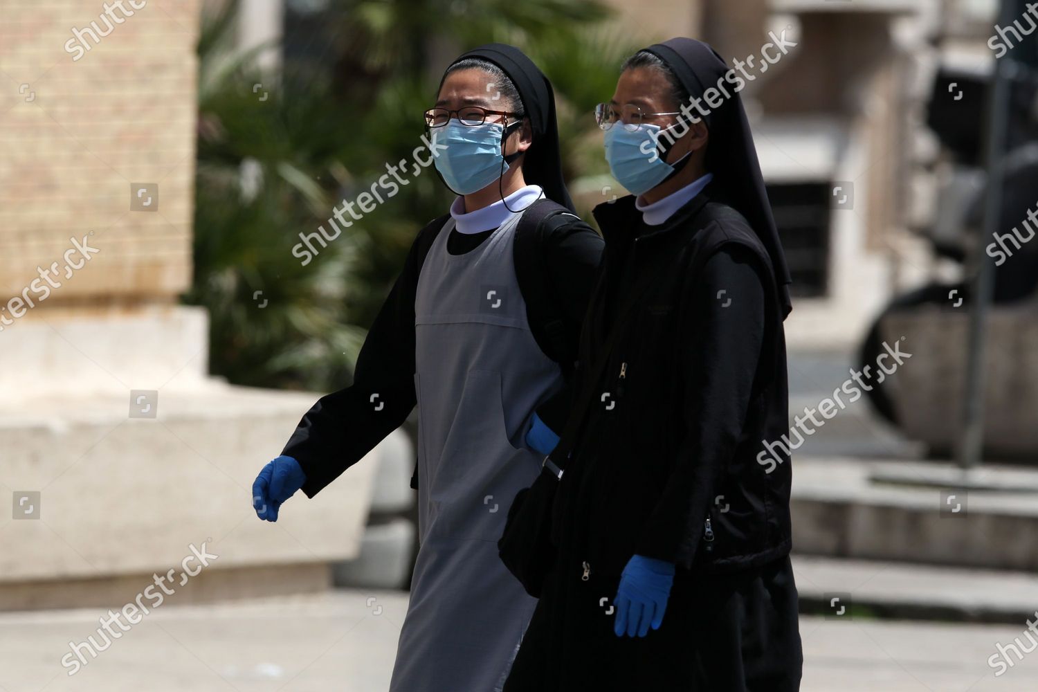 Two Nuns Walk Wearing Mask Before Editorial Stock Photo - Stock Image ...