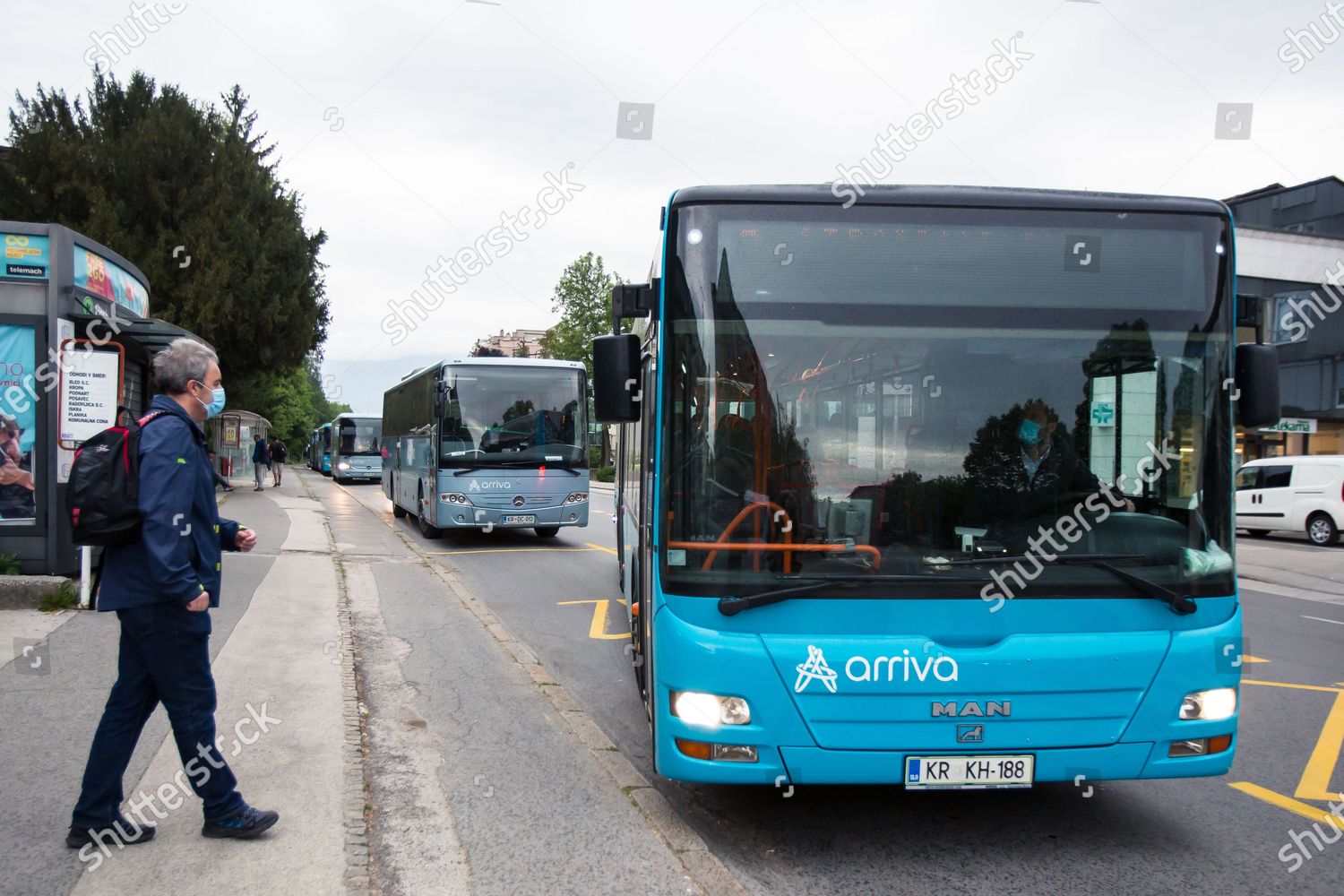 Man Prepares Enter Bus While Wearing Editorial Stock Photo - Stock ...