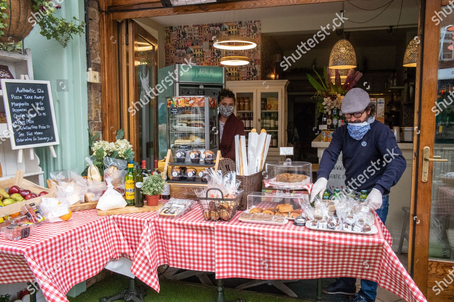 Cafe Staff Lay Stall Takeaway Customers Editorial Stock Photo - Stock ...
