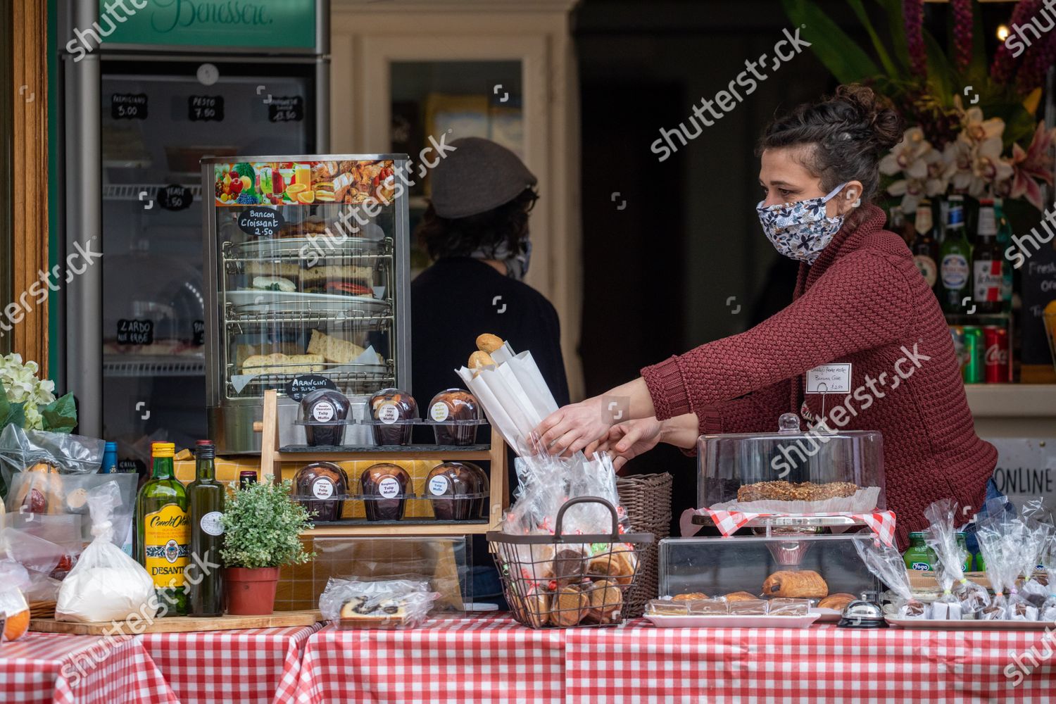 Cafe Staff Lay Stall Takeaway Customers Editorial Stock Photo - Stock ...