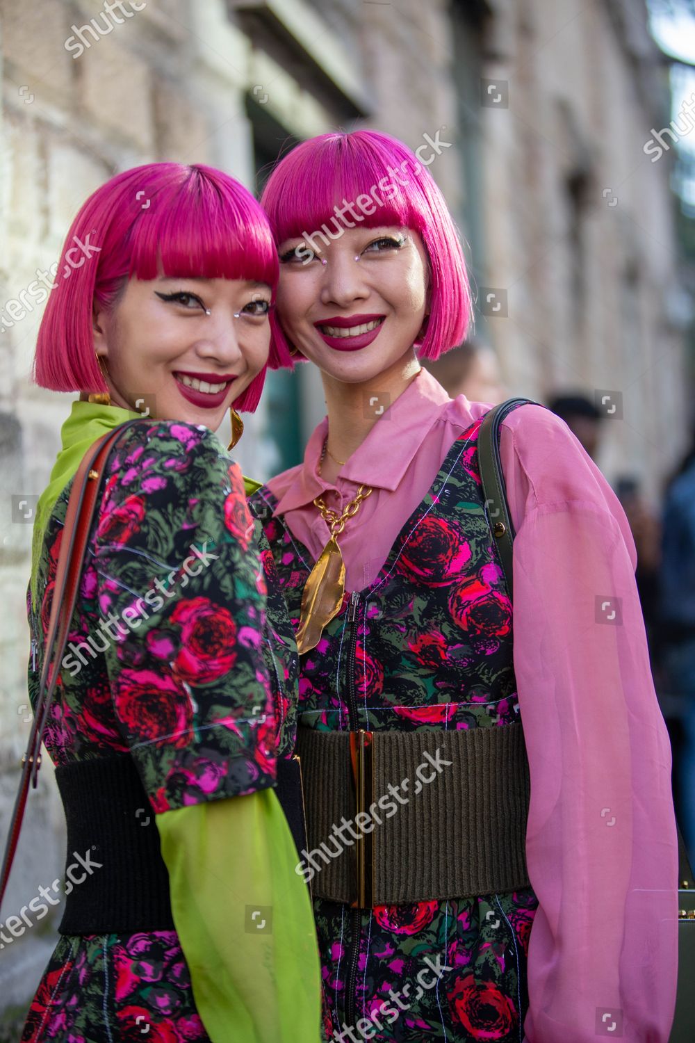 Pair Beautiful Japanese Influencers Posing After Editorial Stock Photo ...