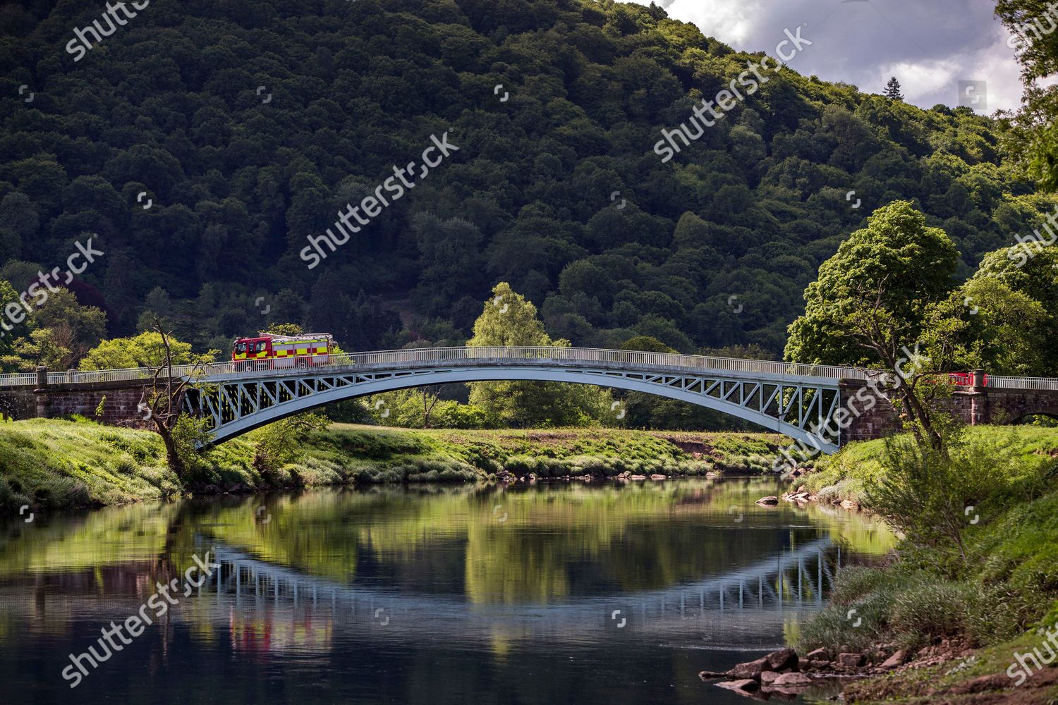 Fire Engine Crossing Bigsweir Bridge Wye Editorial Stock Photo - Stock ...