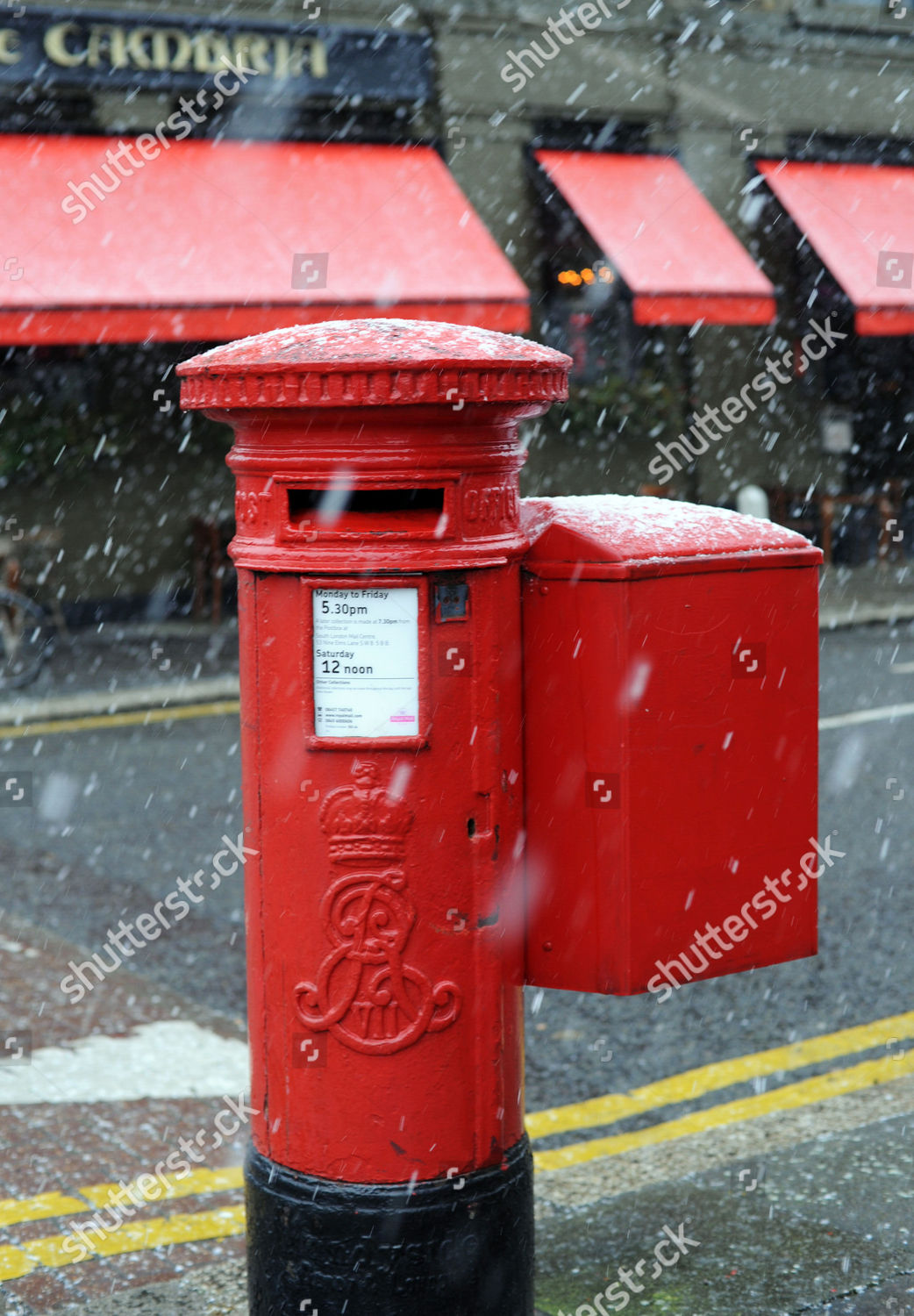 Royal Mail Post Box Through Heavy Editorial Stock Photo - Stock Image ...