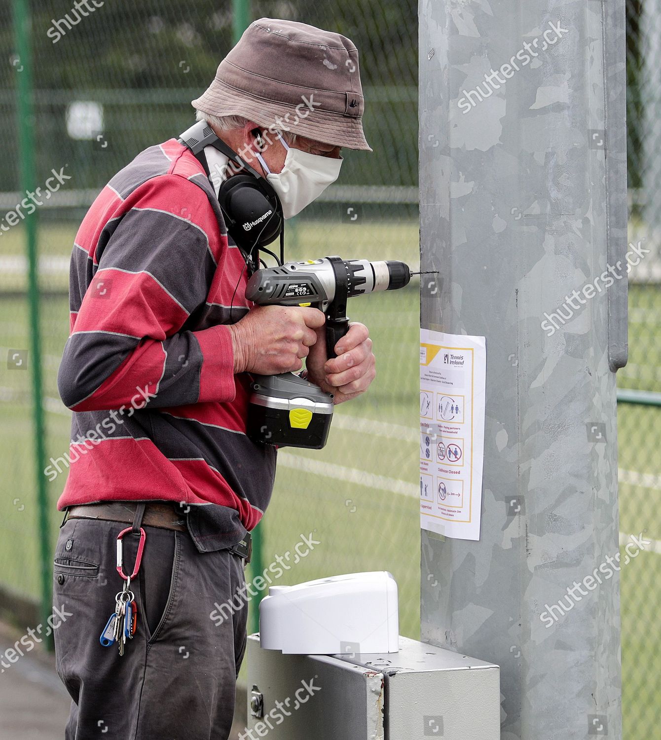 Club Groundsman Michael Relihan Installs Hand Editorial Stock Photo ...
