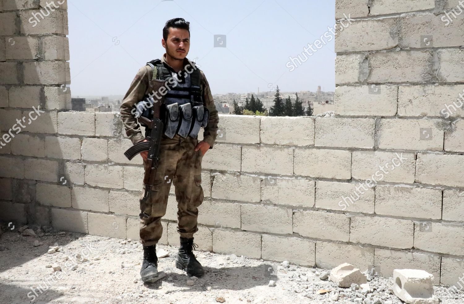 Syrian Members Police General Security Stand Editorial Stock Photo ...