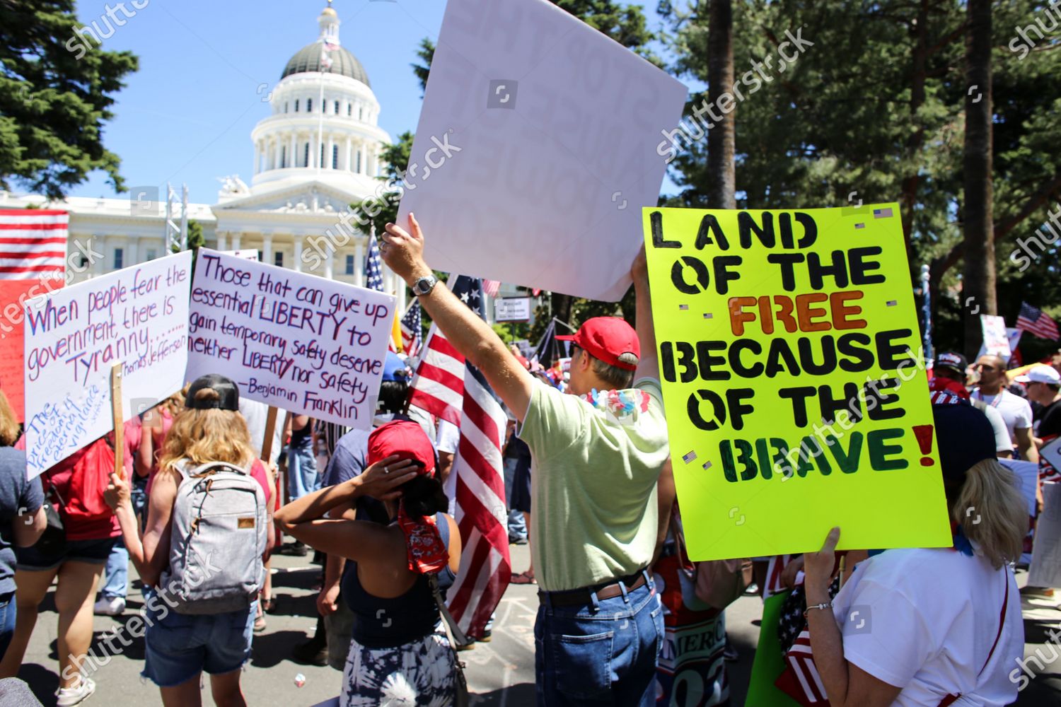 Protester Holds Placard That Says Land Editorial Stock Photo - Stock ...