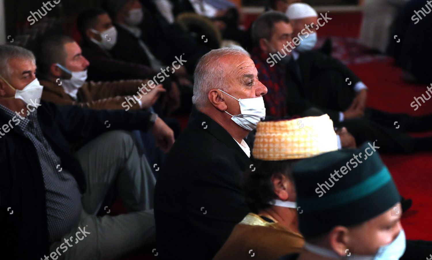 Bosnian Muslims Wearing Face Mask Attend Editorial Stock Photo - Stock ...