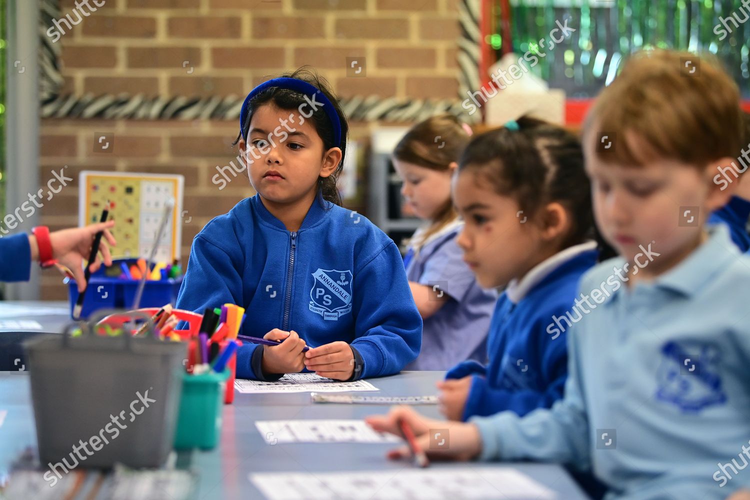 Kindergarten Students Work On Activity Annandale Editorial Stock Photo ...