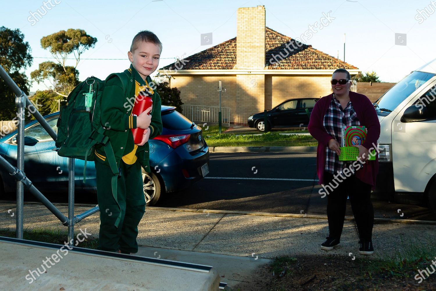 Relieved Parents Happy Kids Finally Return Editorial Stock Photo ...