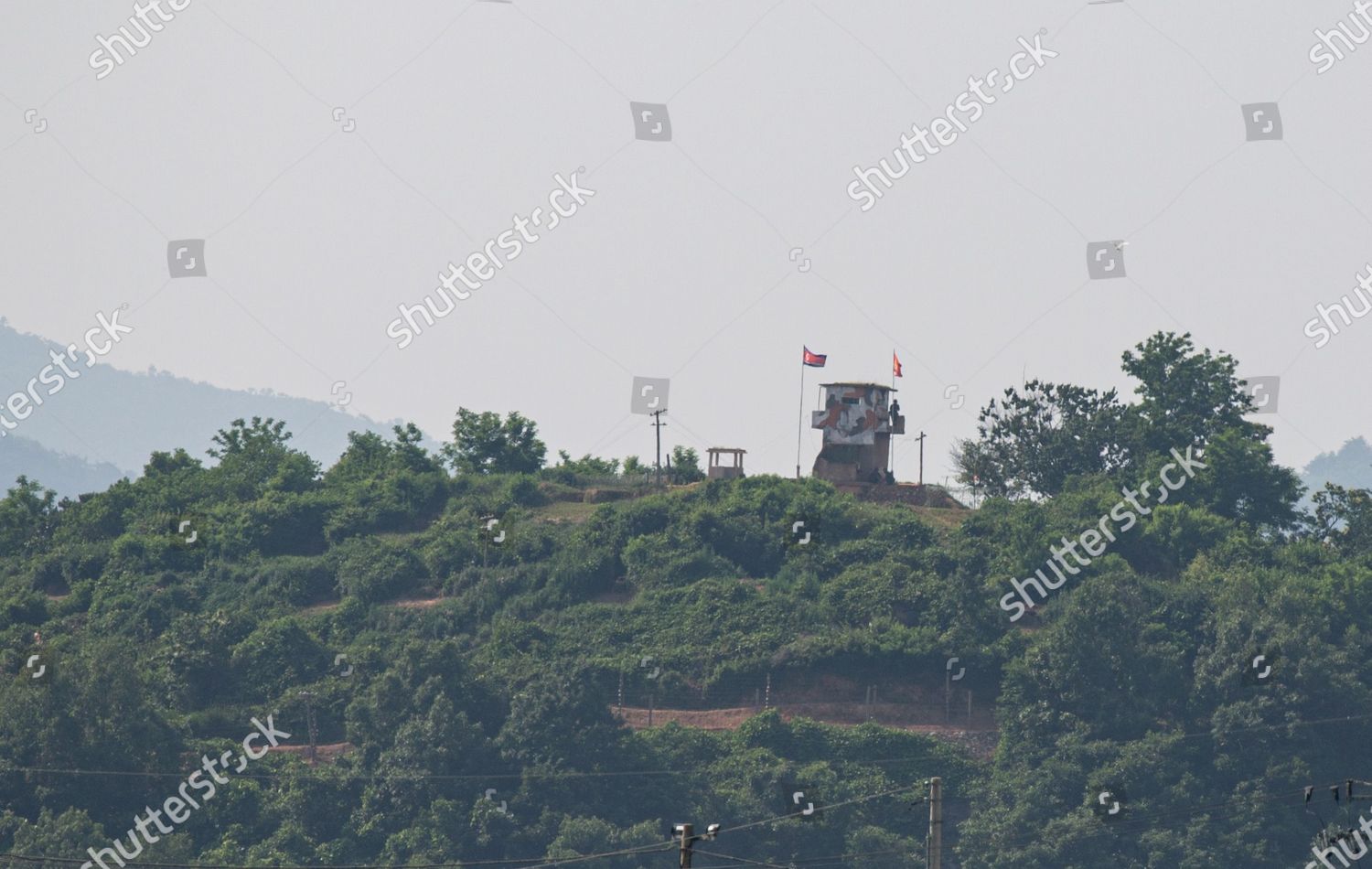 North Koren Watchtower Seen Interkorean Border Editorial Stock Photo ...