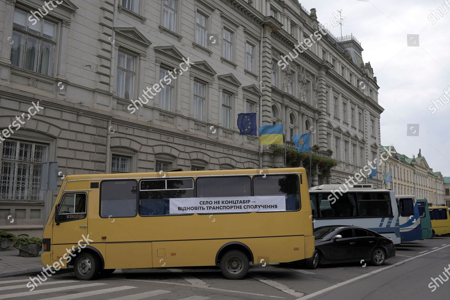 Buses Parked Outside Lviv Regional State Editorial Stock Photo - Stock ...