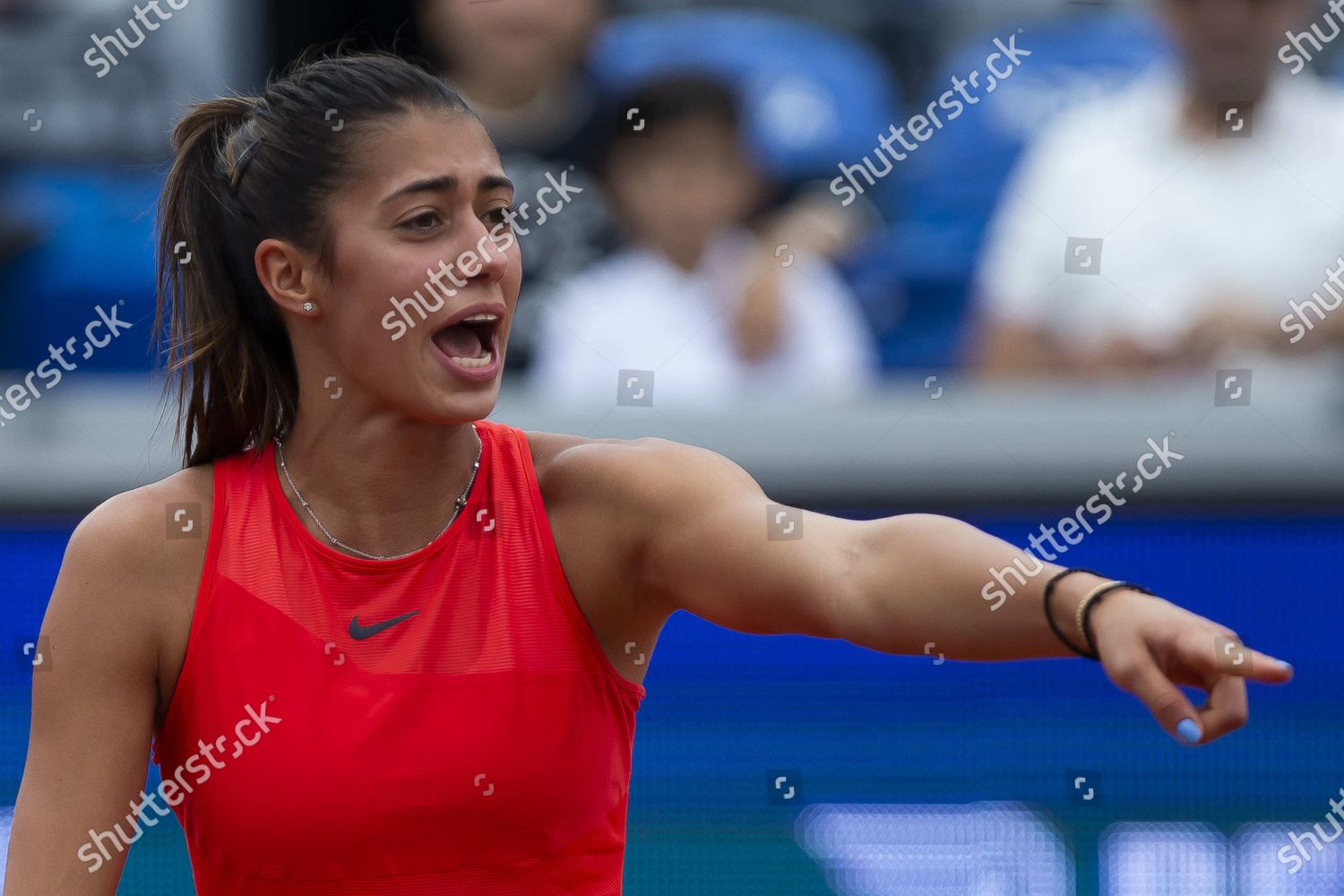 Olga Danilovic Gestures During Exhibition Match Editorial Stock Photo ...
