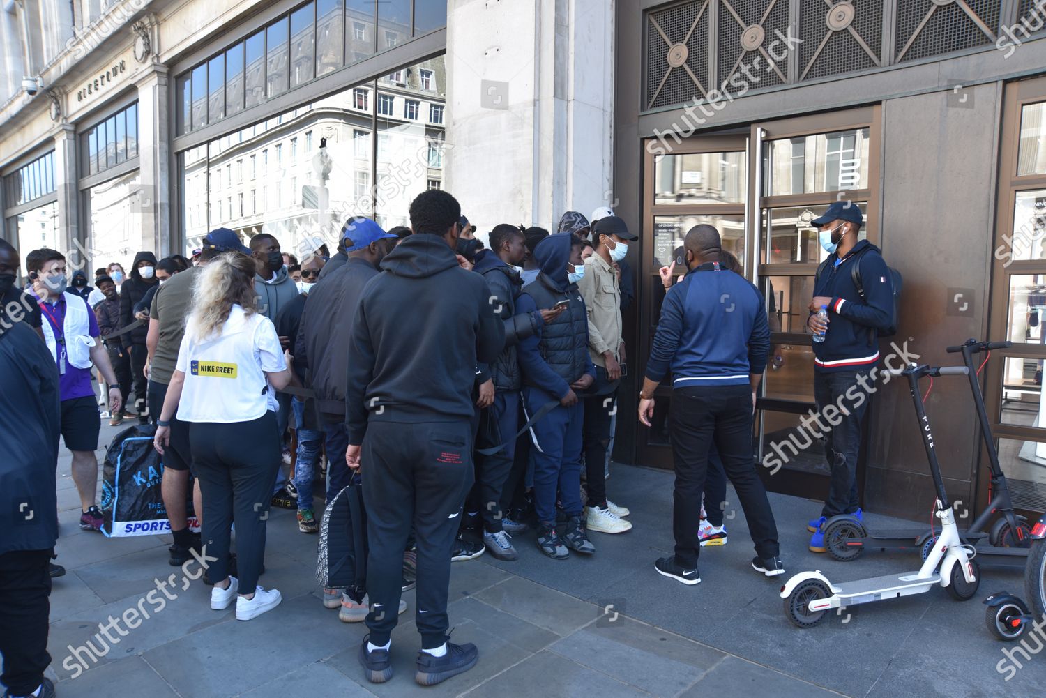 People Tried Jump Queue Get Inside Editorial Stock Photo - Stock Image ...