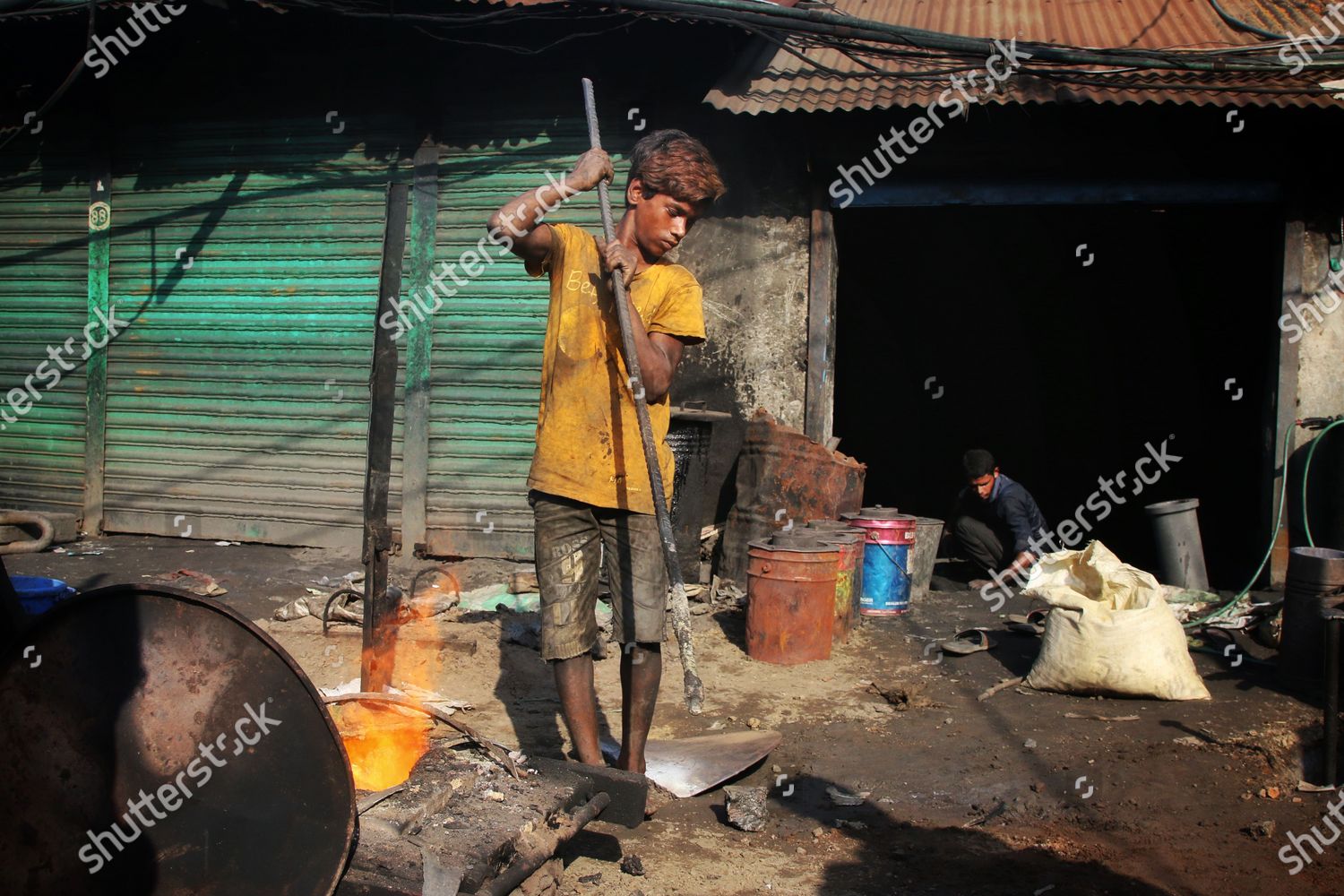 Young Boy Works Child Labourer Dockyard Editorial Stock Photo - Stock ...