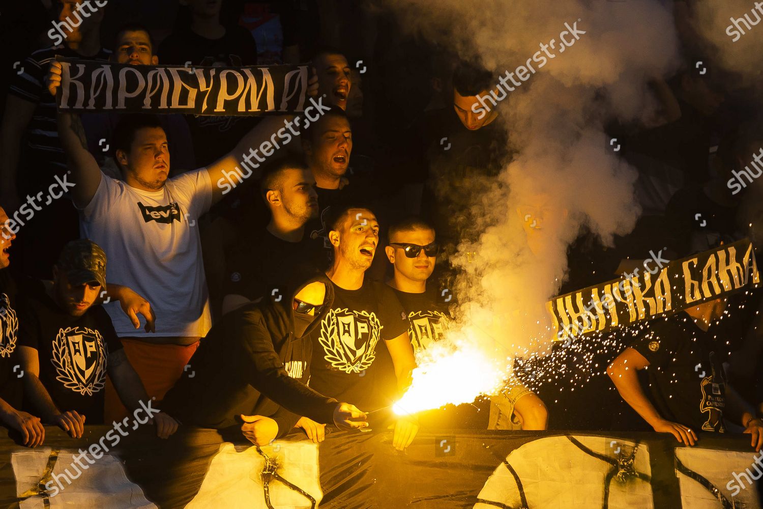 Fans Partizan Light Flares During Final Editorial Stock Photo - Stock ...